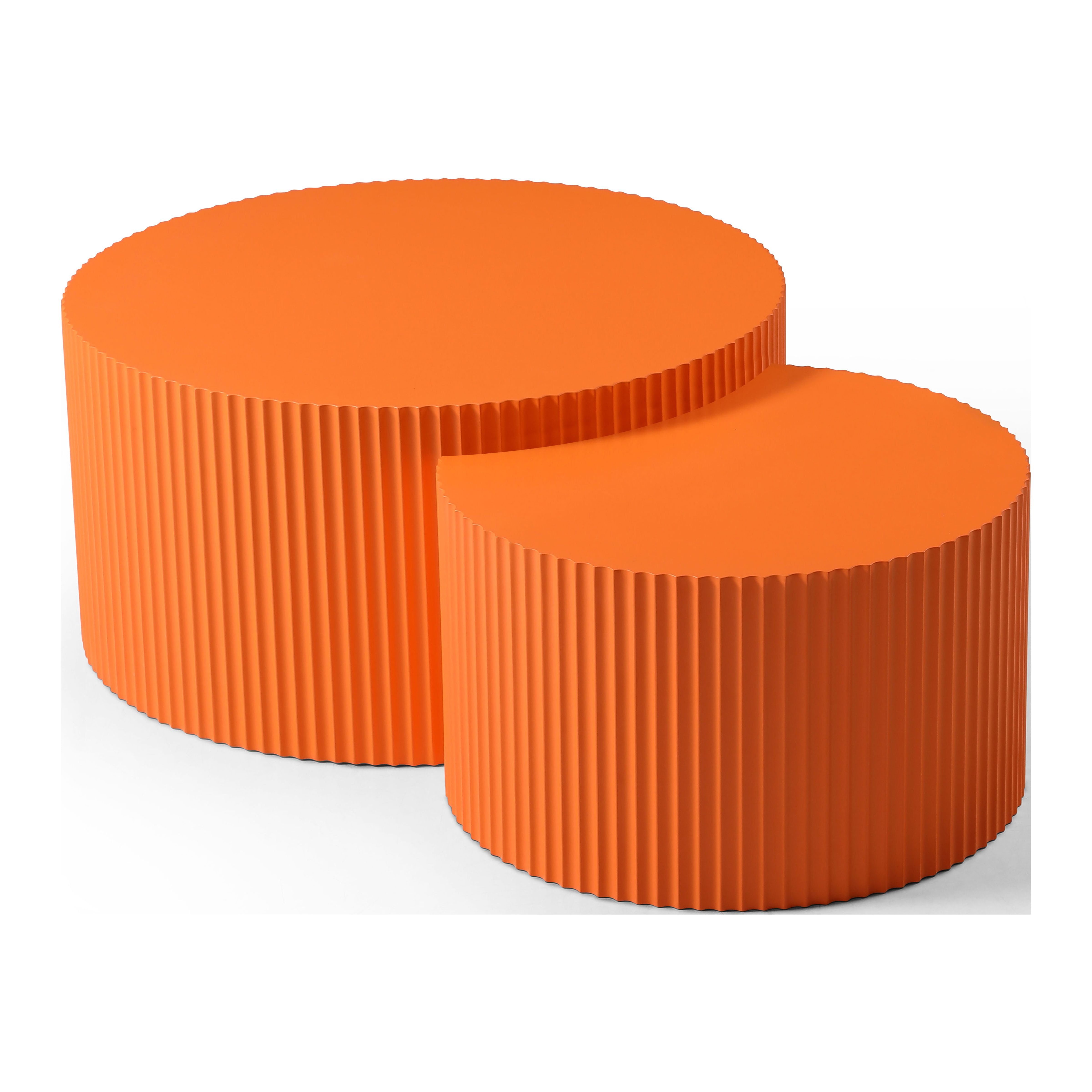 CoSoTower 31.5Inch Nesting Table Set of 2 Round and Half Moon Shapes ...