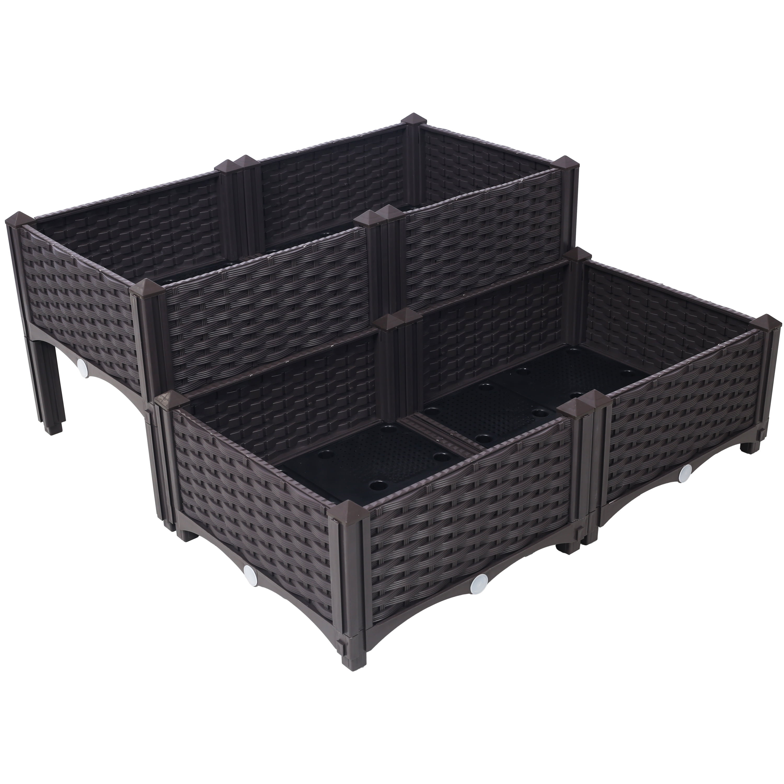 CoSoTower 4 Piece Raised Garden Bed with Legs, Self-Watering Planter ...