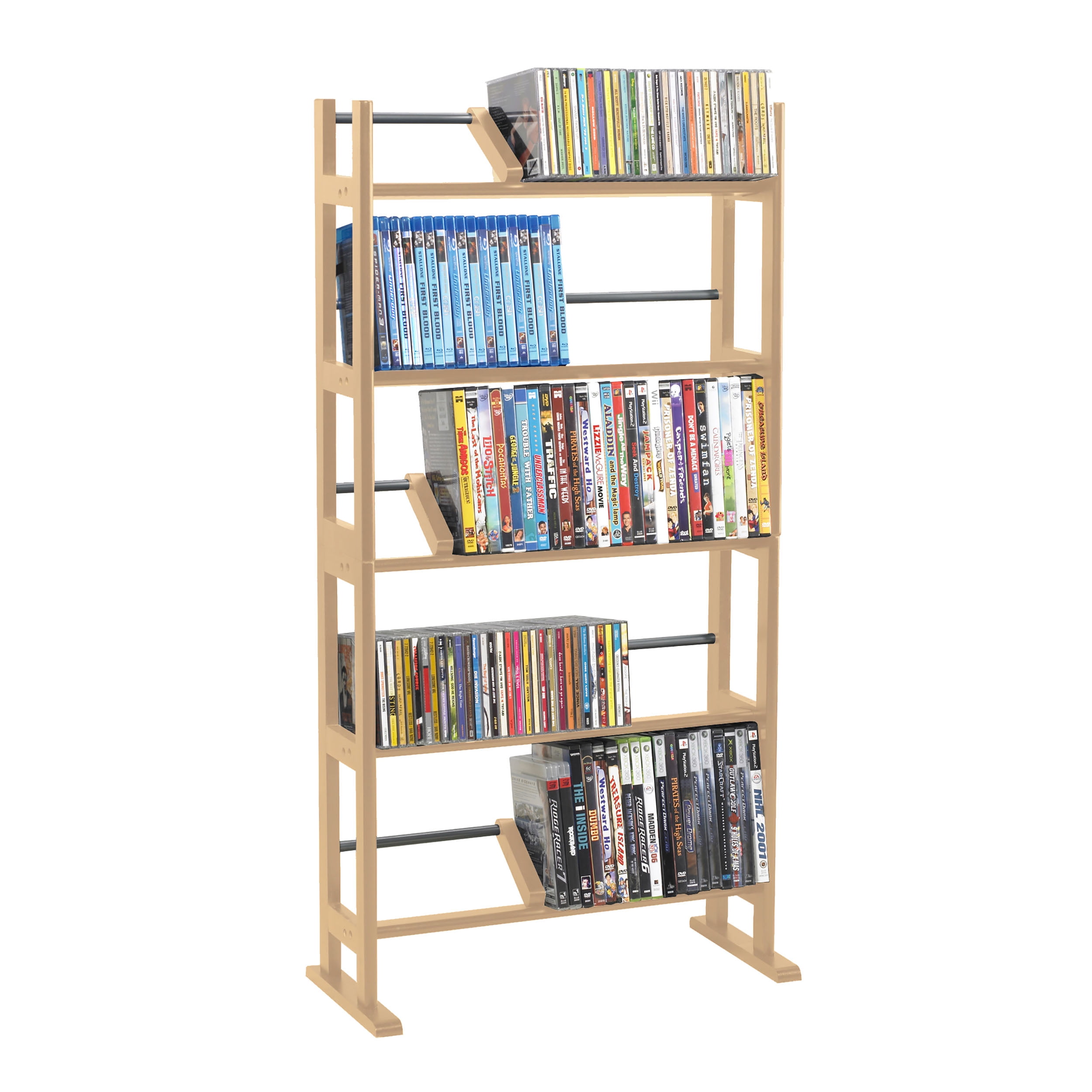 CoSoTower 40" Element Media Storage Rack (230 CDs, 150 DVDs, 185 Blurays), Espresso or Maple ...