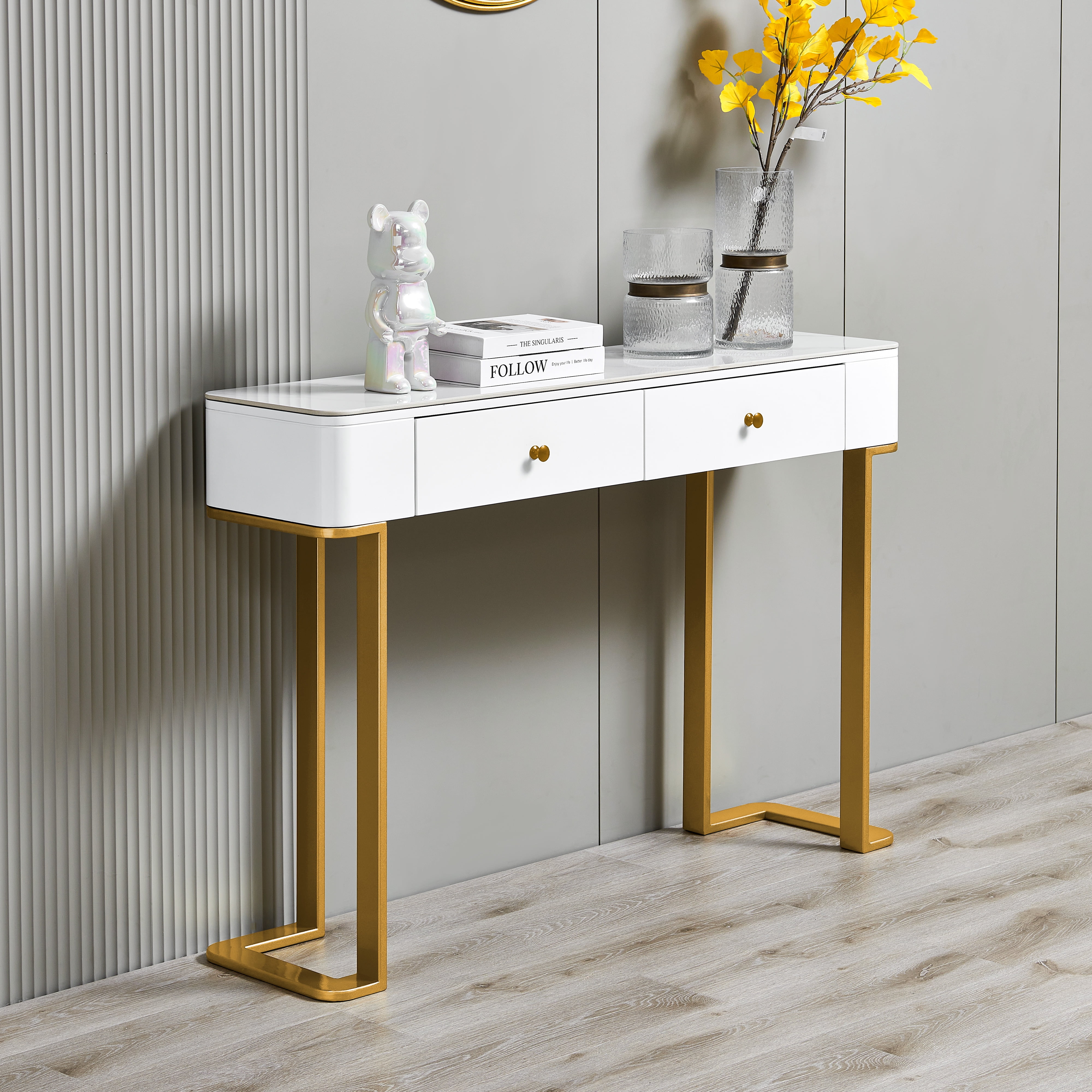 CoSoTower 47.2"Modern Console Table with Storing Space,Exquisite Shape ...