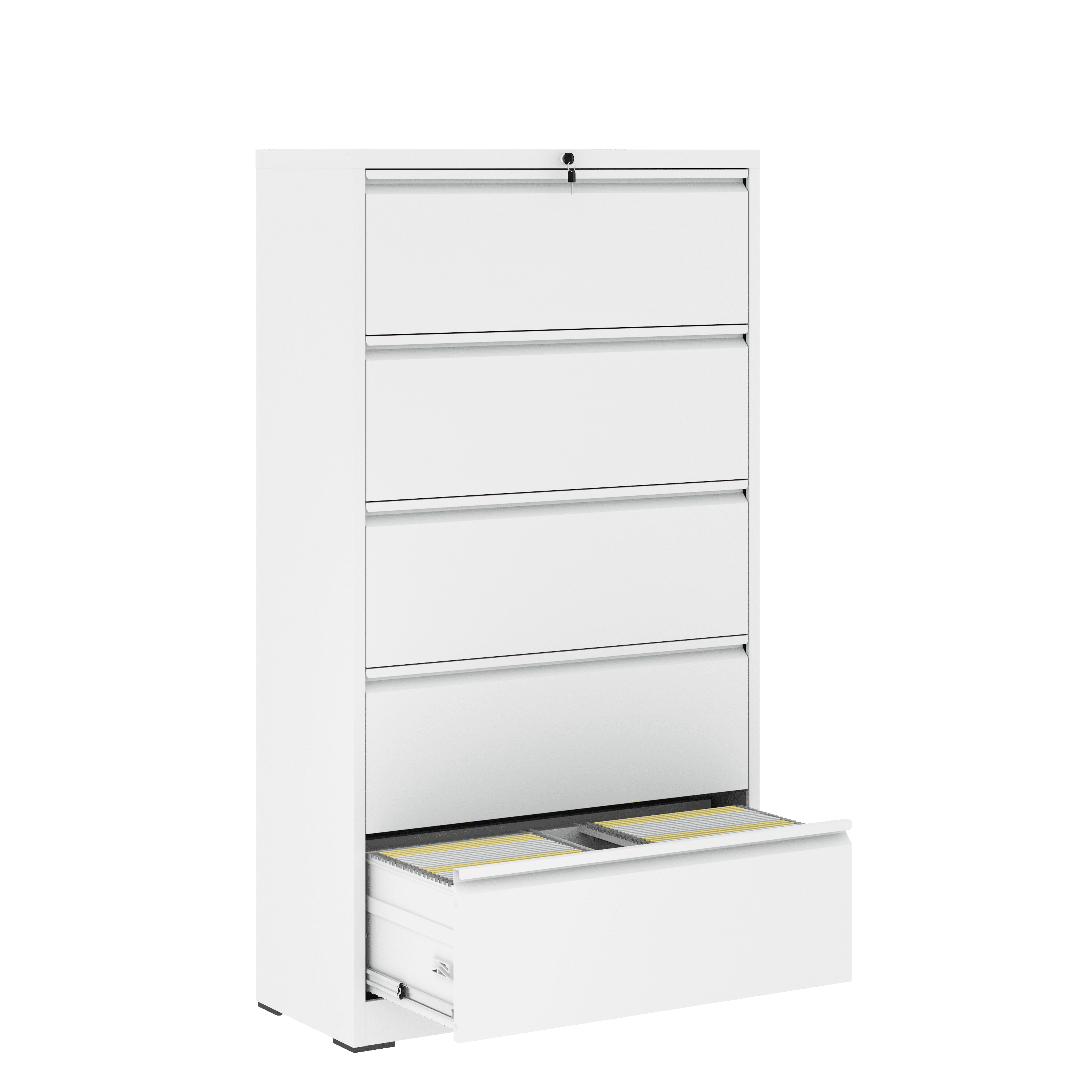 CoSoTower 5 Drawer Metal Lateral File Cabinet , White Filing Cabinet ...