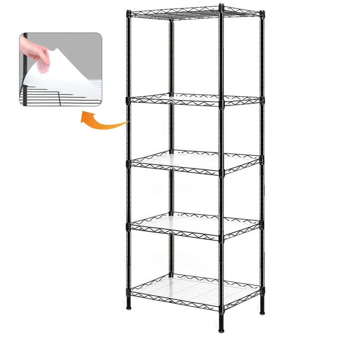 CoSoTower 5 Tier Storage Racks with Shelf Liners, Adjustable Storage ...