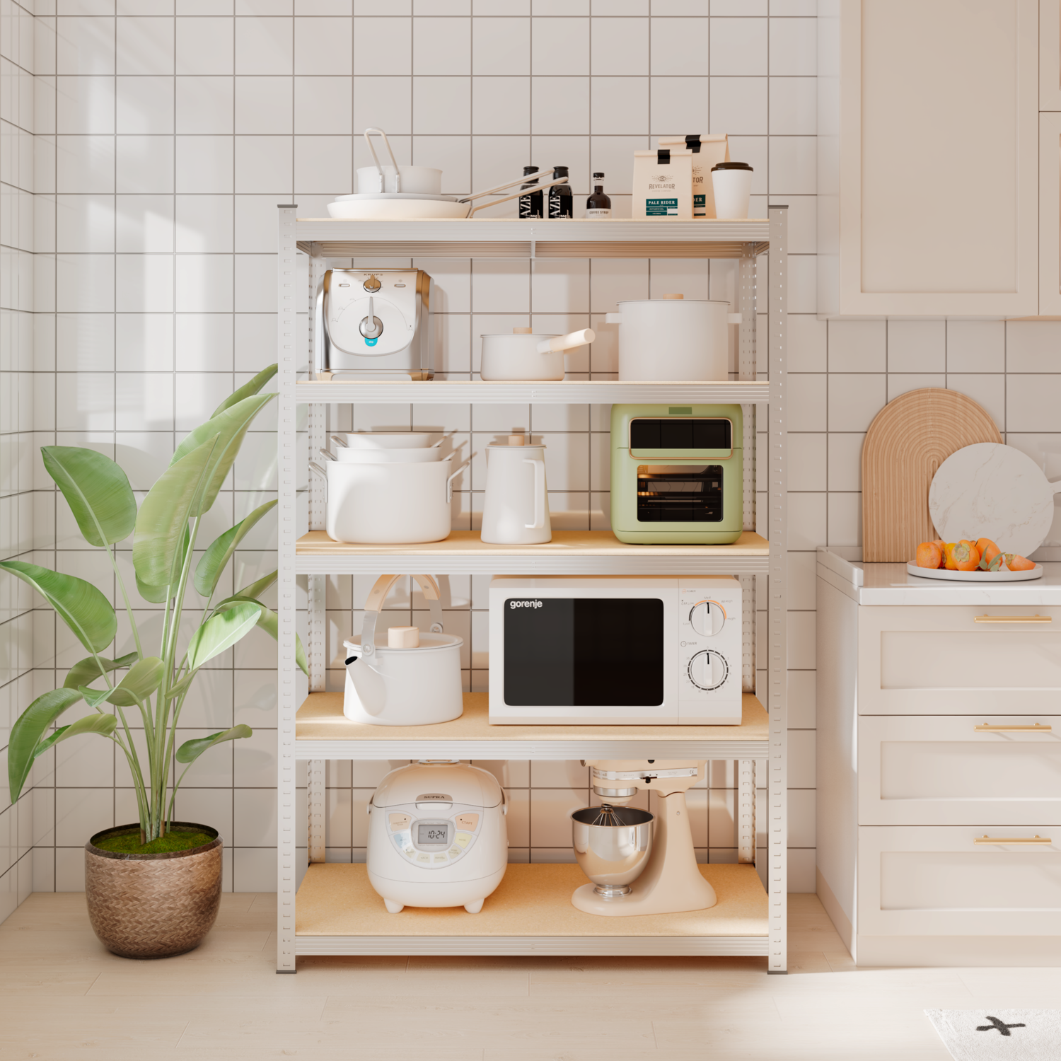 CoSoTower 5-Tier Utility Shelves, Metal Storage Shelves Garage Shelving ...