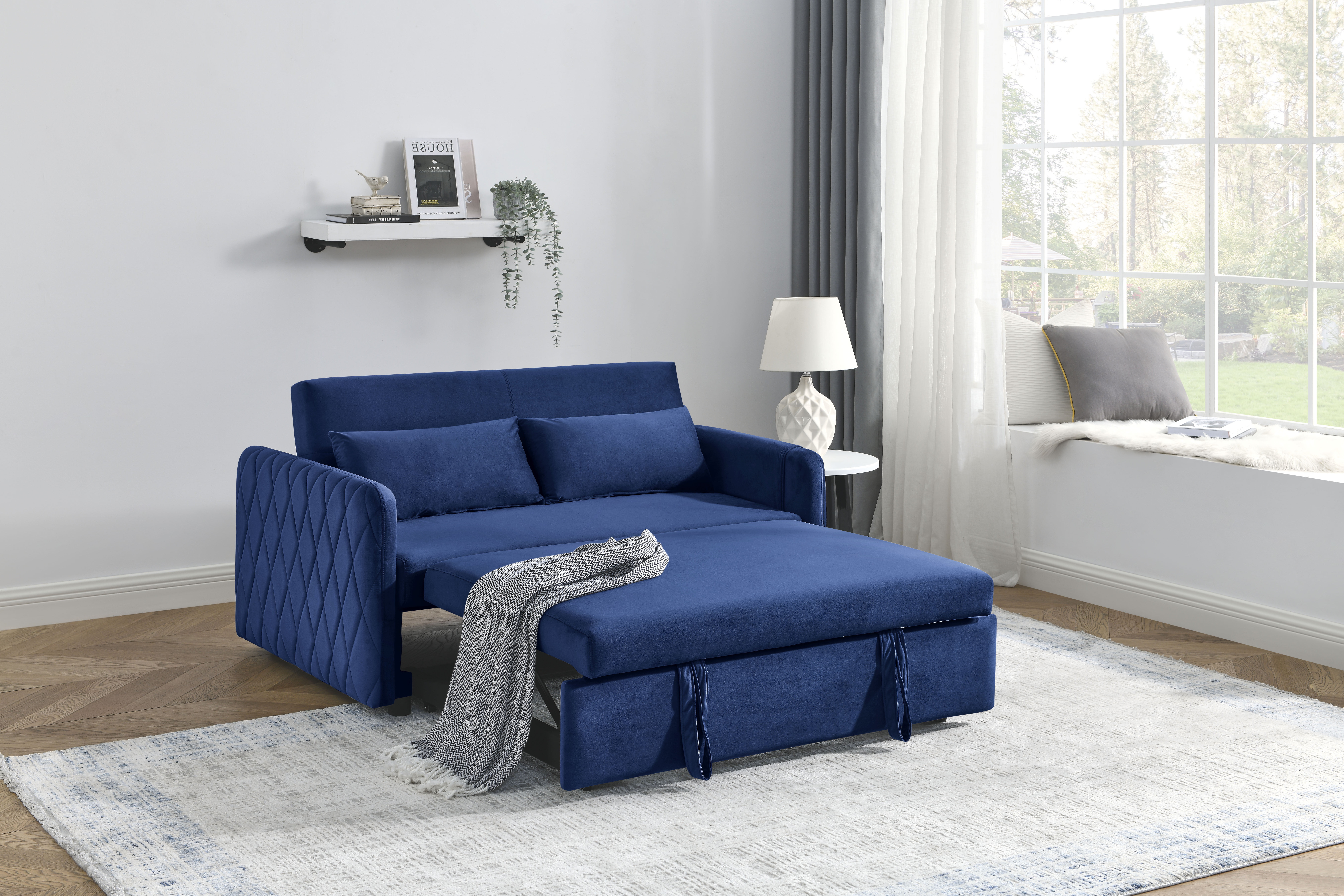 CoSoTower 55" Modern Convertible Sofa Bed with 2 Detachable Arm Pockets ...