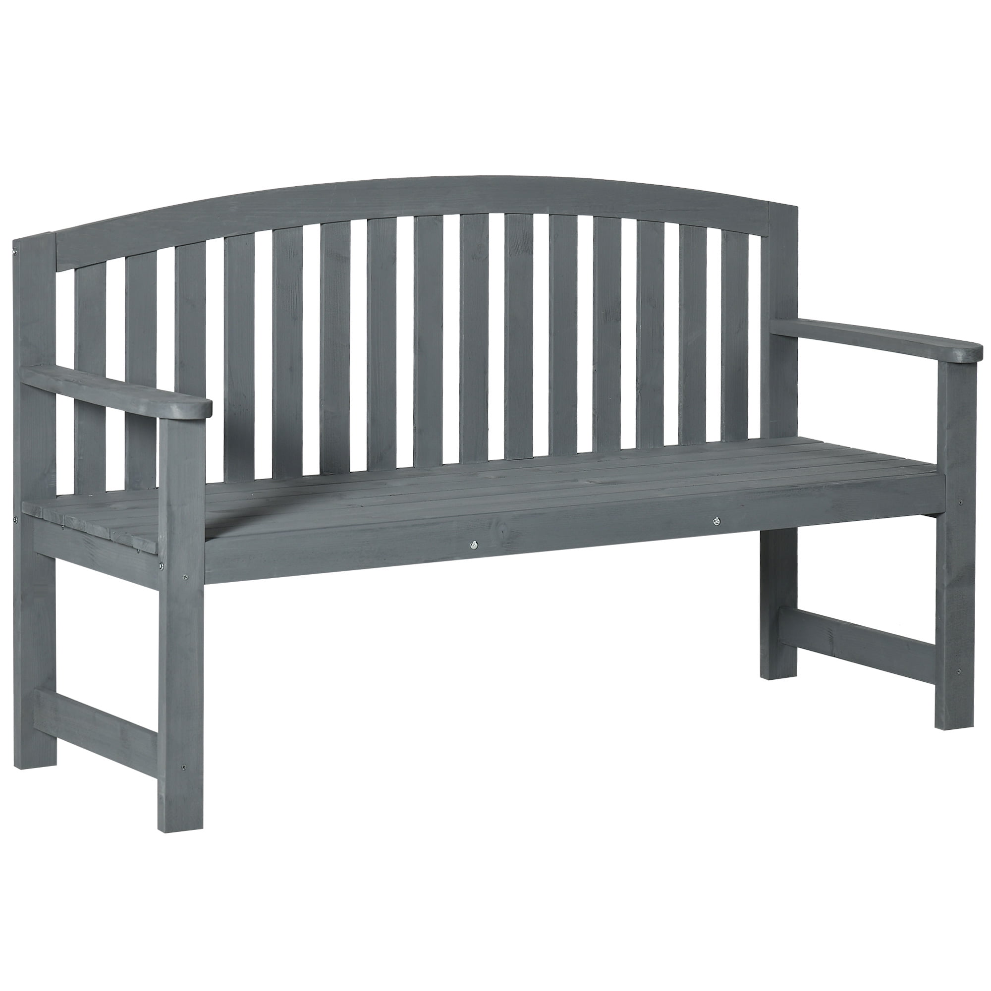 CoSoTower 56" Outdoor Wood Bench, 2-Seater Garden Bench with Backrest ...