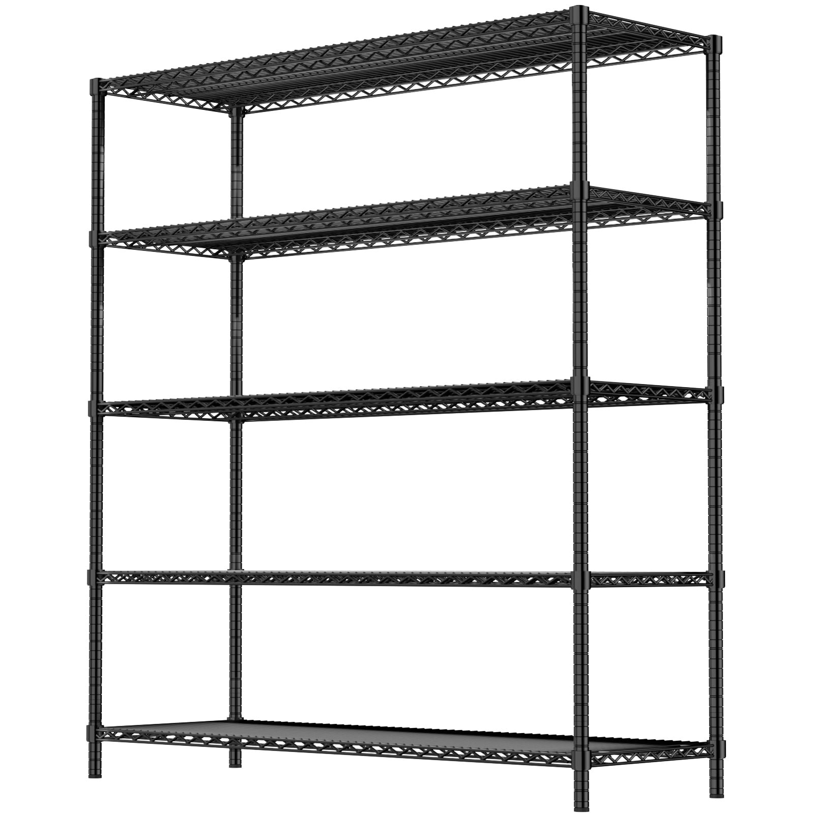 CoSoTower 60" 5-Tier Black Wire Shelf - 800lbs Per Shelf, Heavy Duty ...