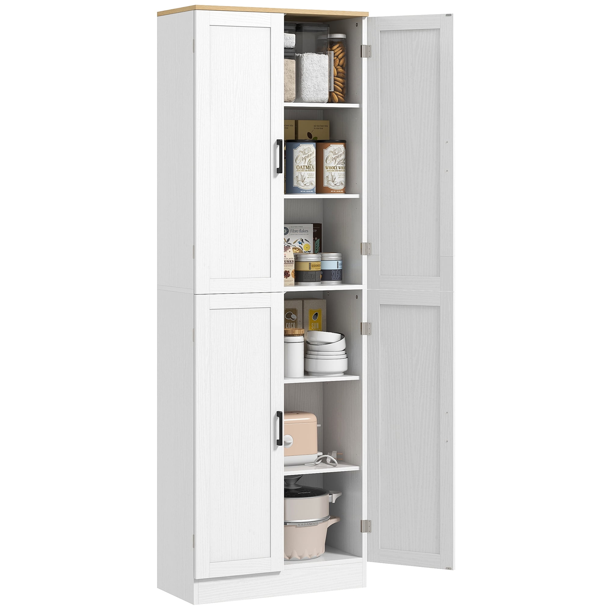 CoSoTower 67" Freestanding Kitchen Pantry, 4-Door Storage Cabinet ...