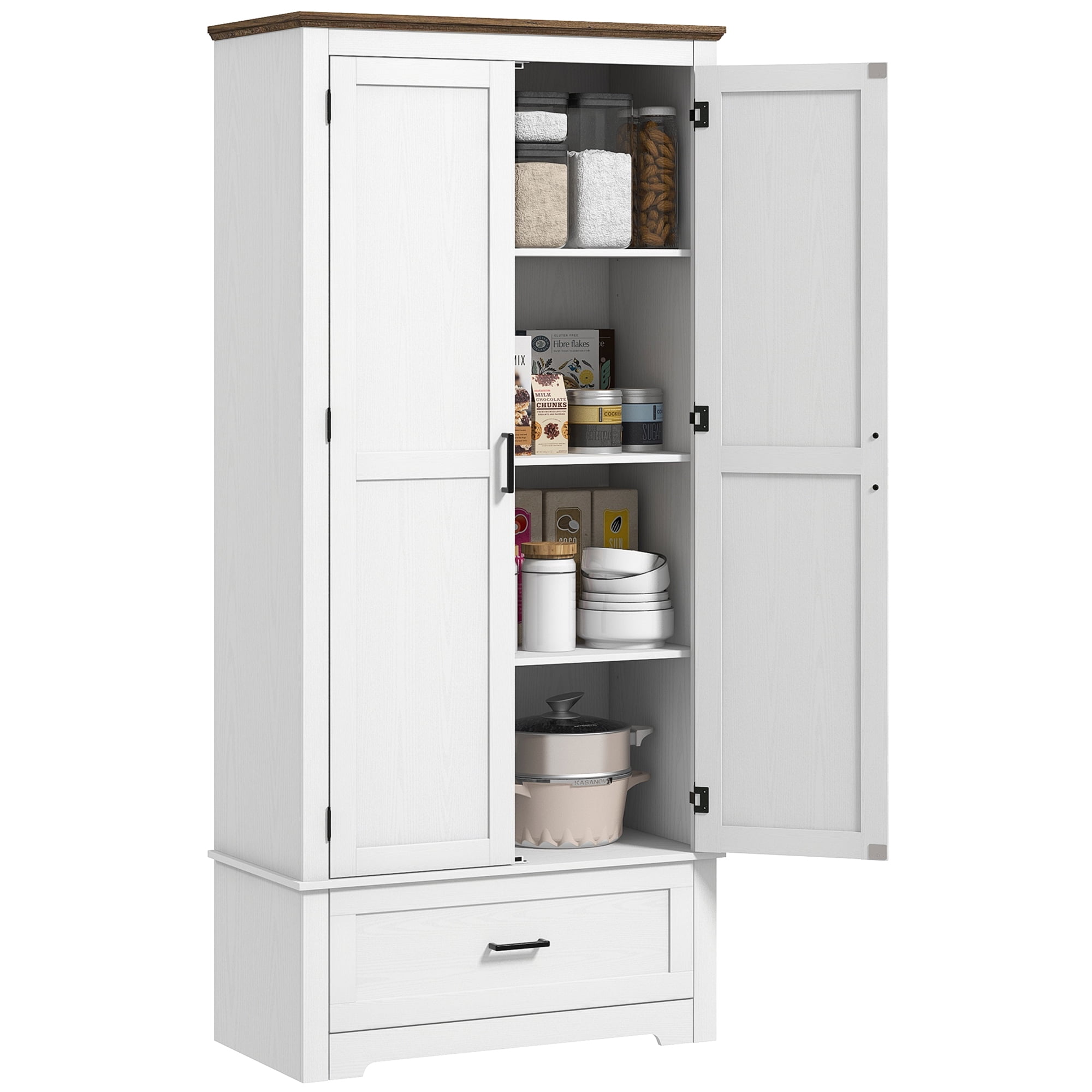 CoSoTower 69" Tall Kitchen Pantry Storage Cabinet, Farmhouse ...