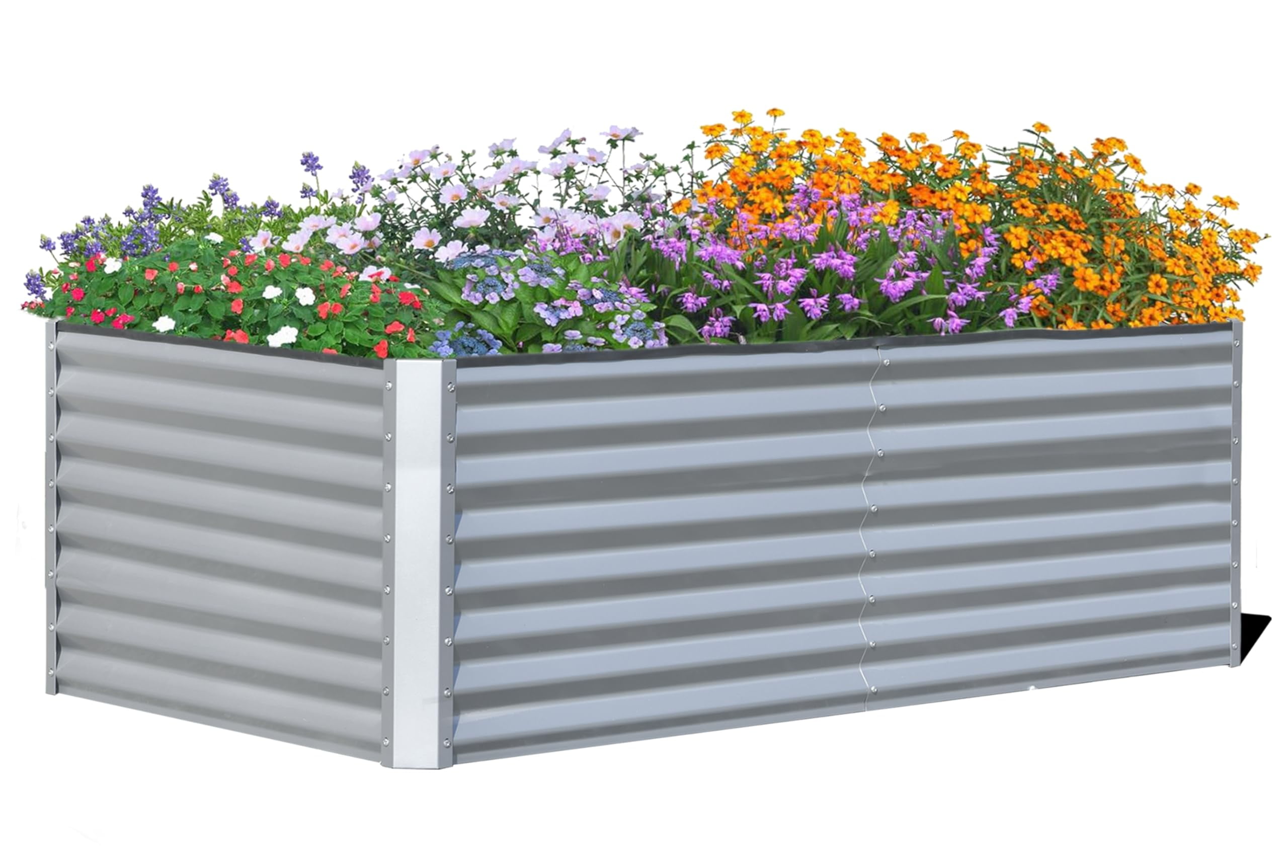 CoSoTower 6X3X2FT Galvanized Raised Garden Bed, Outdoor Planter Garden ...