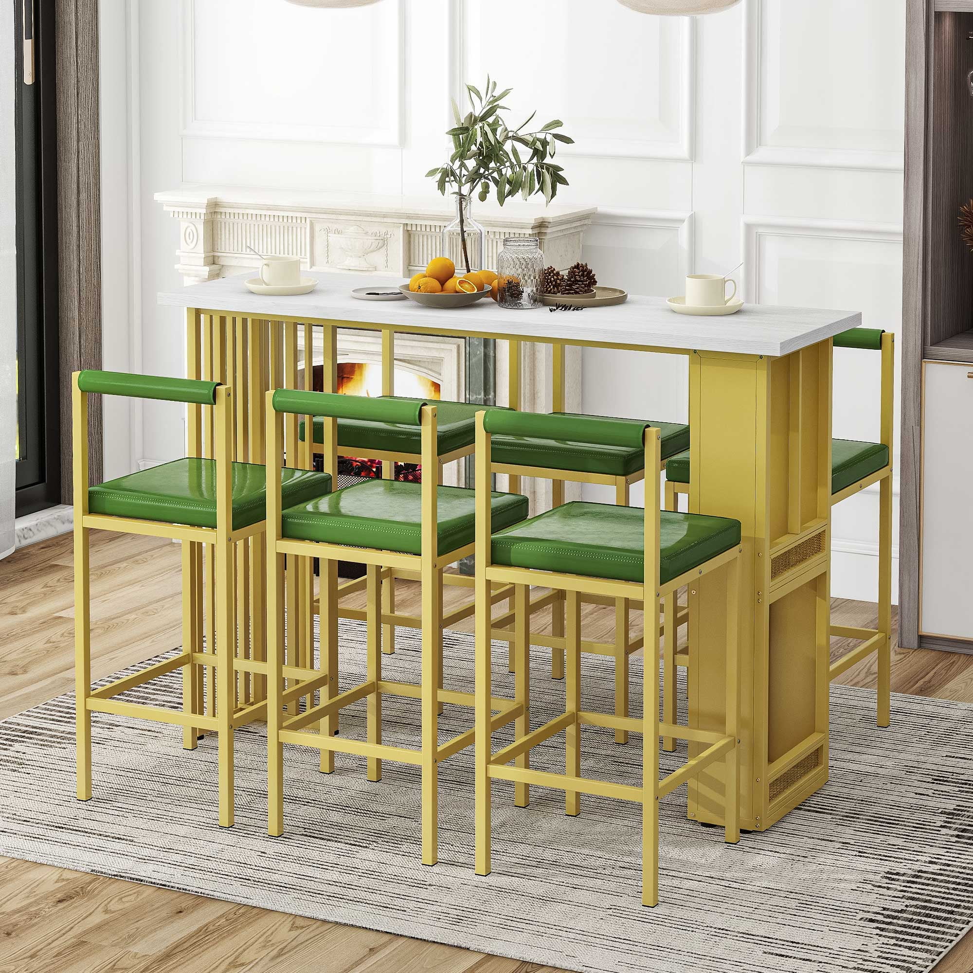 CoSoTower 7-Piece Multi-Functional Modern Counter Height Dining Bar ...