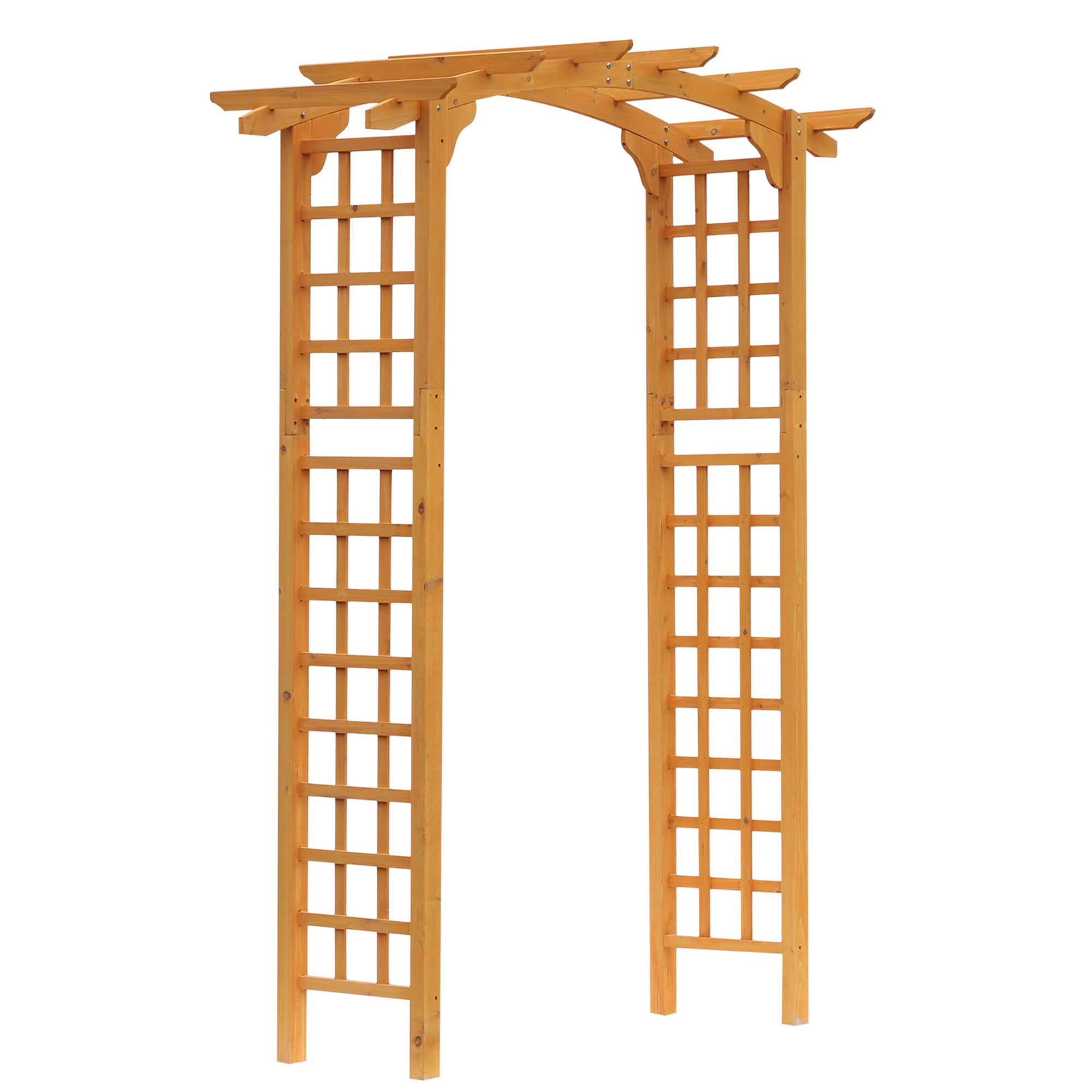 CoSoTower 90In Wood Garden Arbor Arch with Trellis Wall for Climbing ...