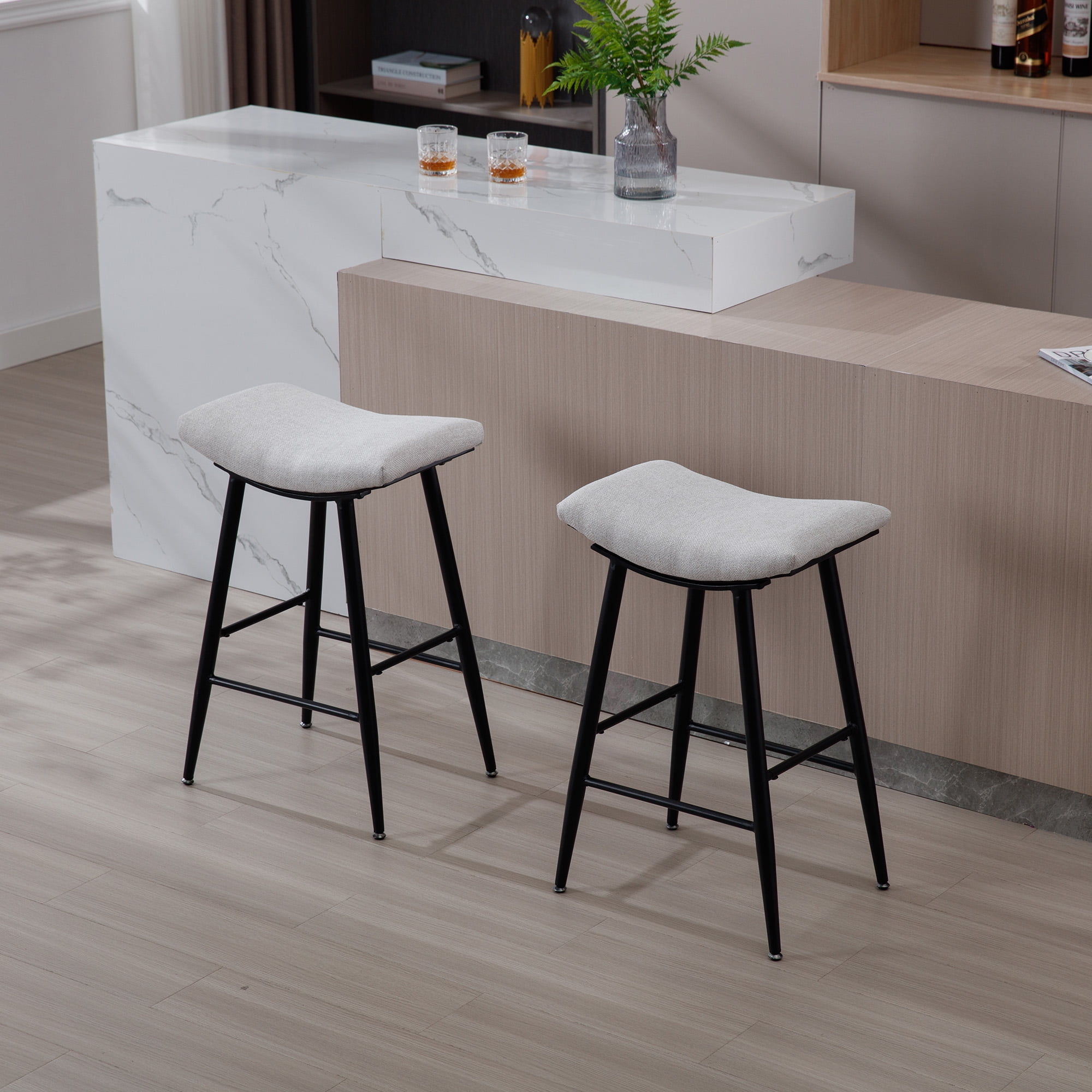 CoSoTower Bar Stools Set of 2 Armless Counter Low Bar Stools Without ...