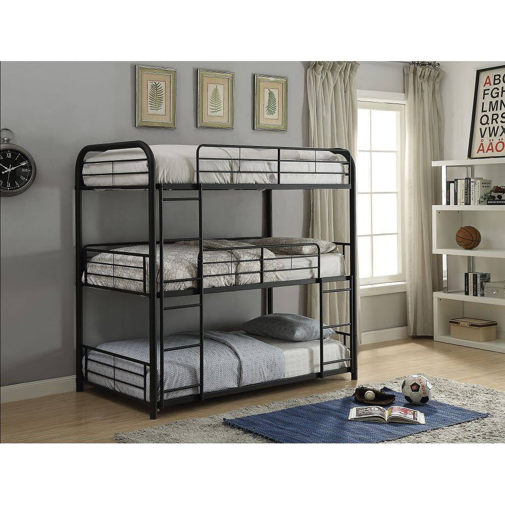 CoSoTower Bunk Bed - Triple Full in Sandy Black 37330 - Walmart.com