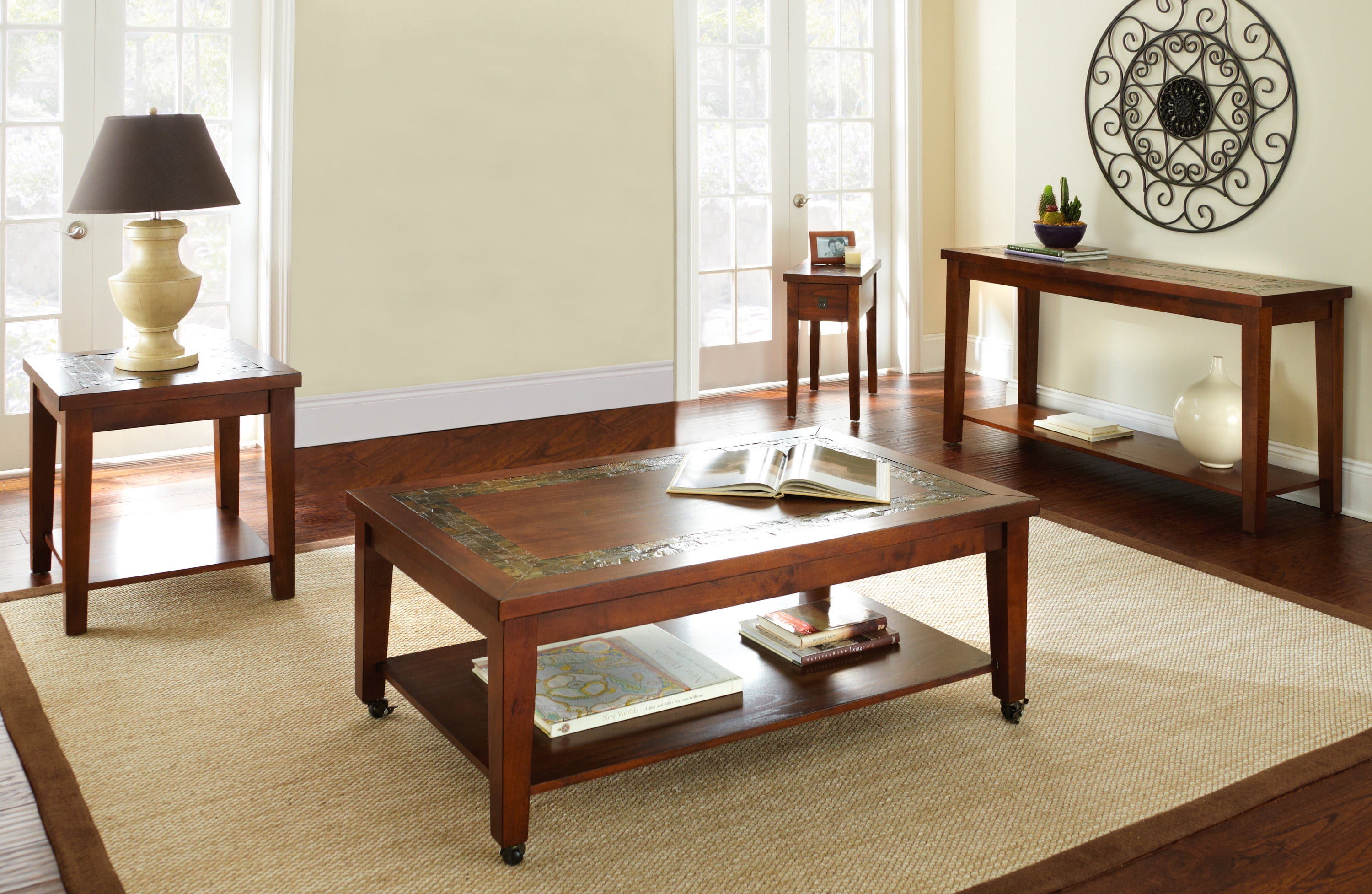 CoSoTower Classic Coffee Table with Bottom Shelf - Antique Focal Point ...