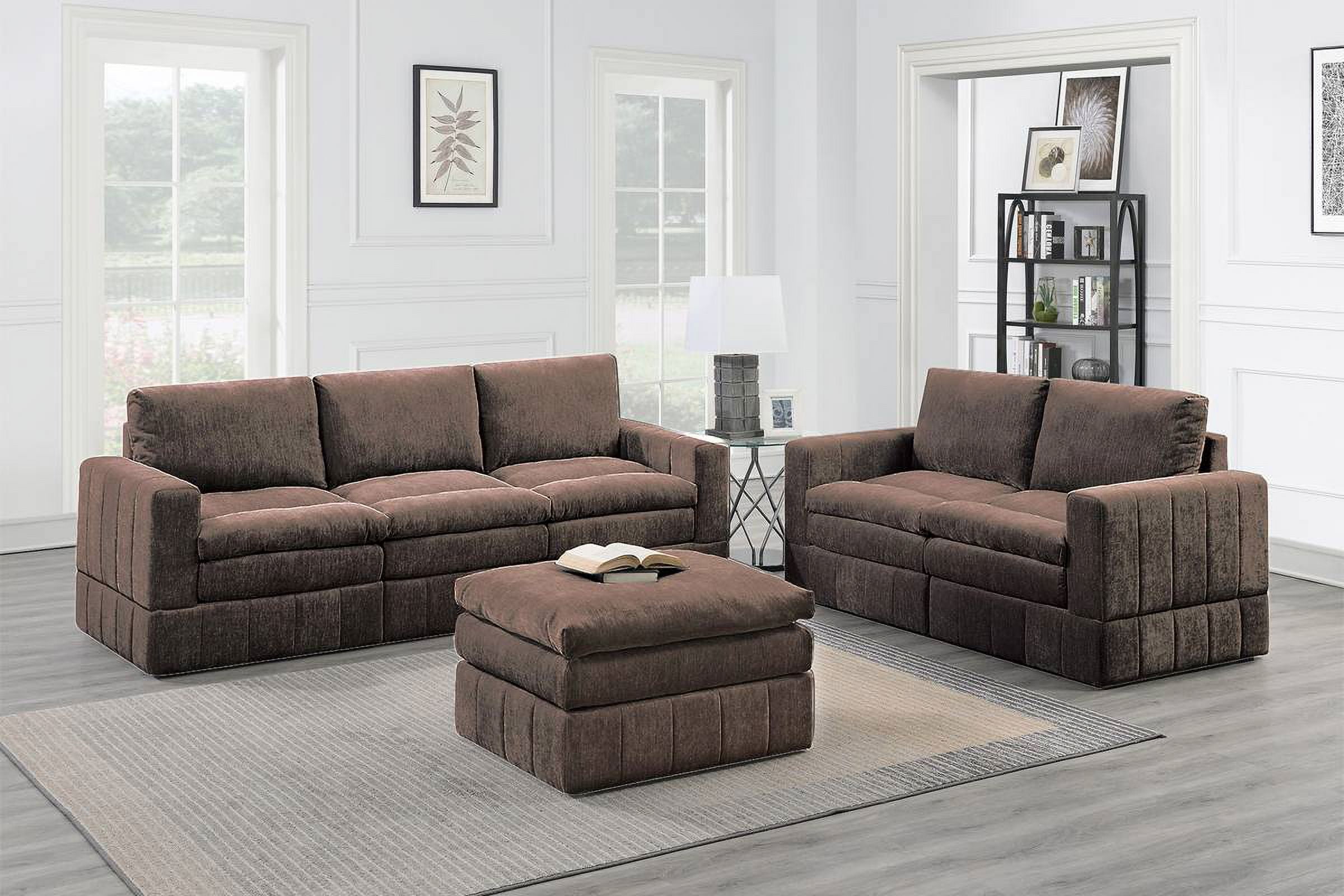 CoSoTower Contemporary 6Pc Set Modular Sectional Set 4X One Arm Chair ...