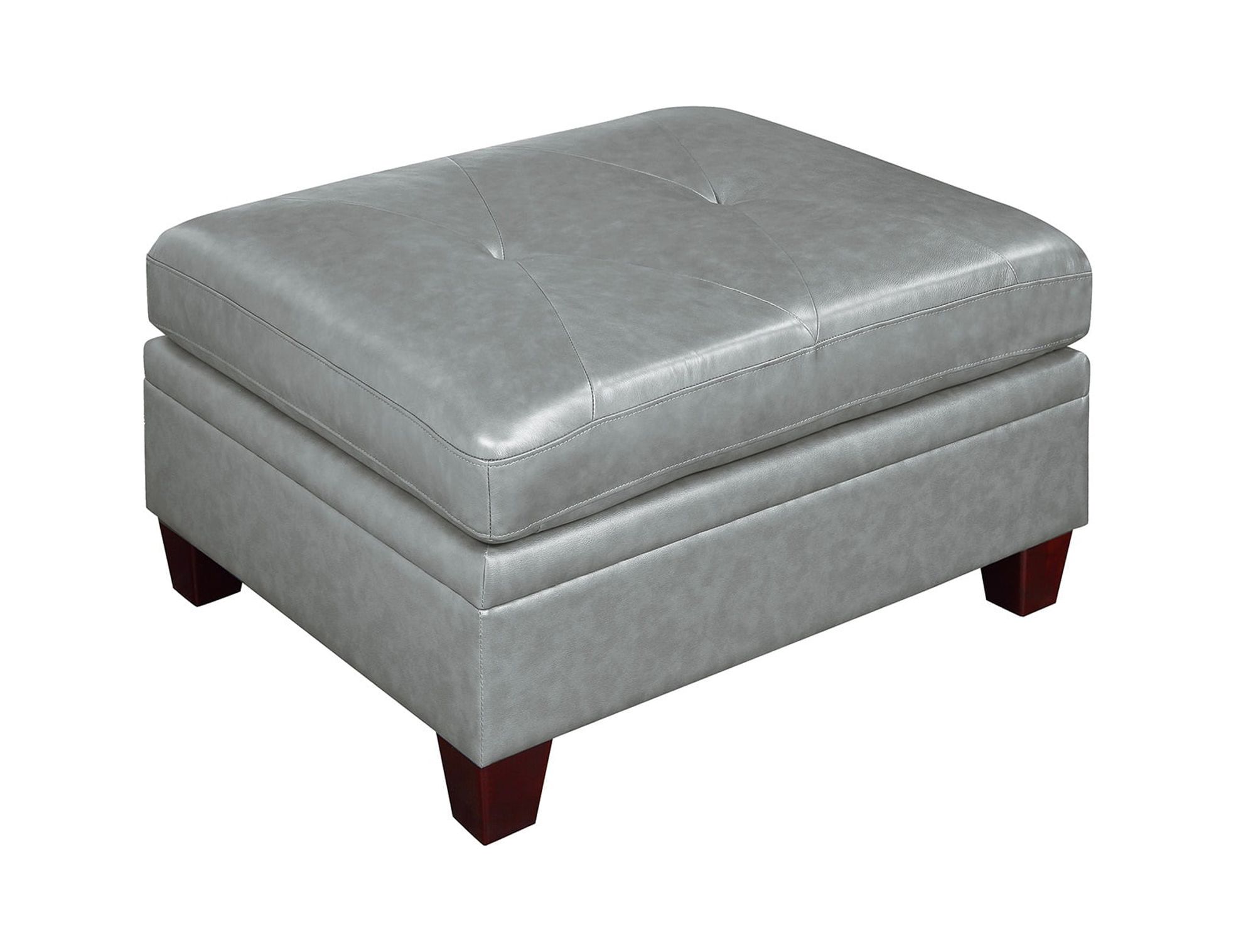 CoSoTower Contemporary Genuine Leather 1Pc Ottoman Grey Color Tufted ...