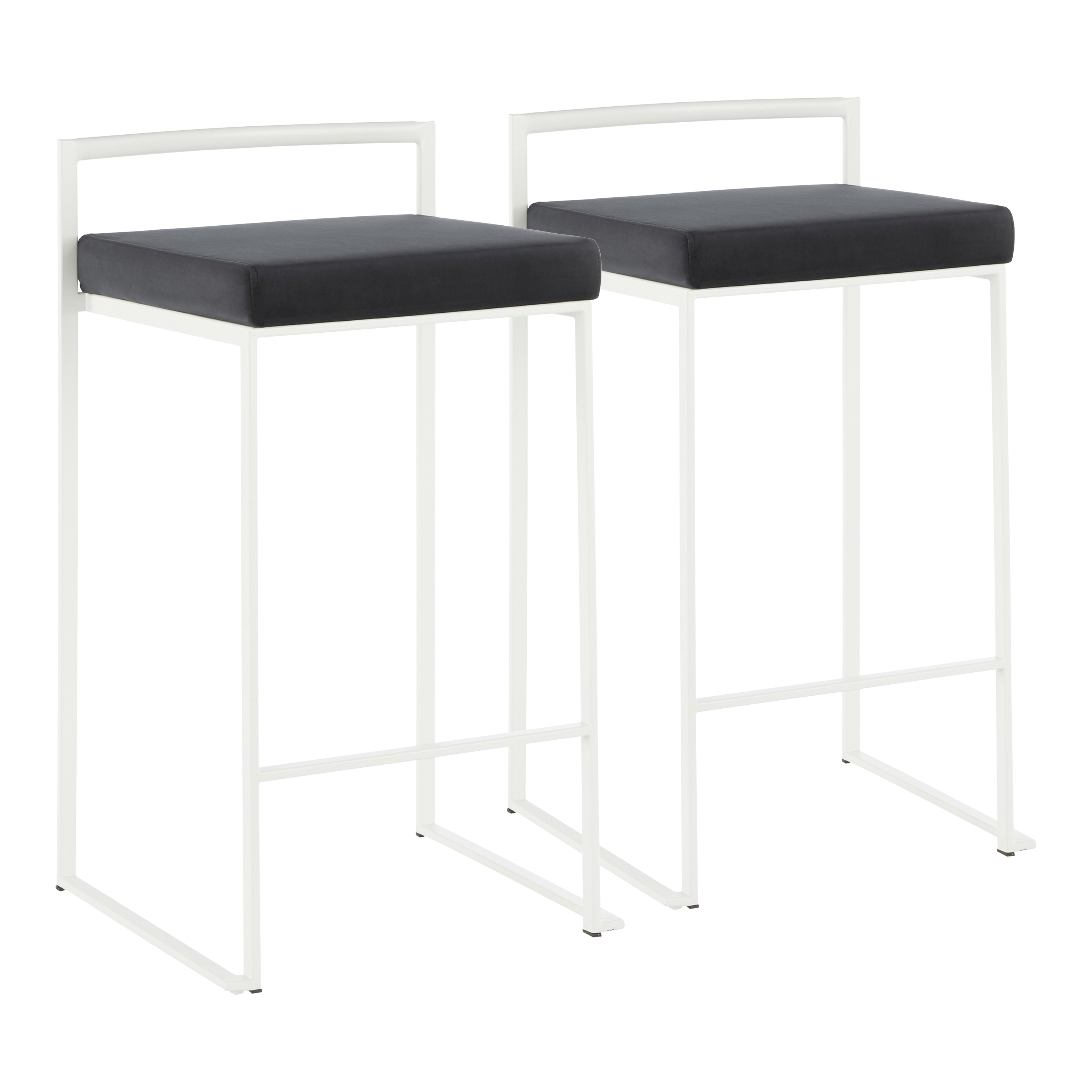 CoSoTower Contemporary Stackable Counter Stool in White with Black ...