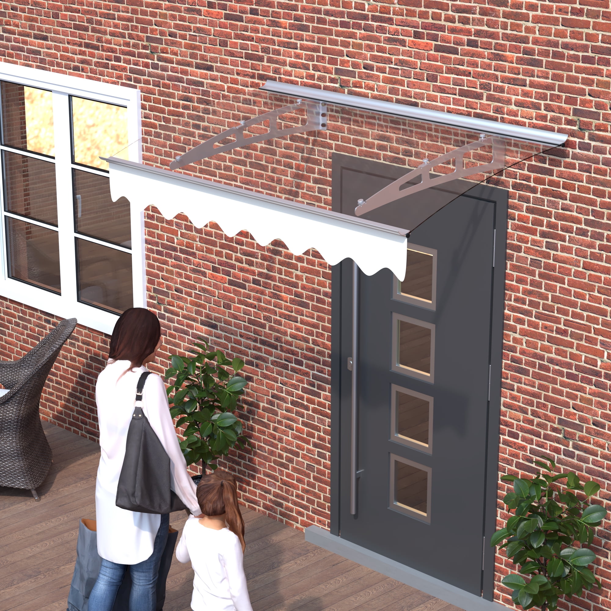 CoSoTower Door Window Awning Made of 0.137 Inch Thick Crystal Solid ...