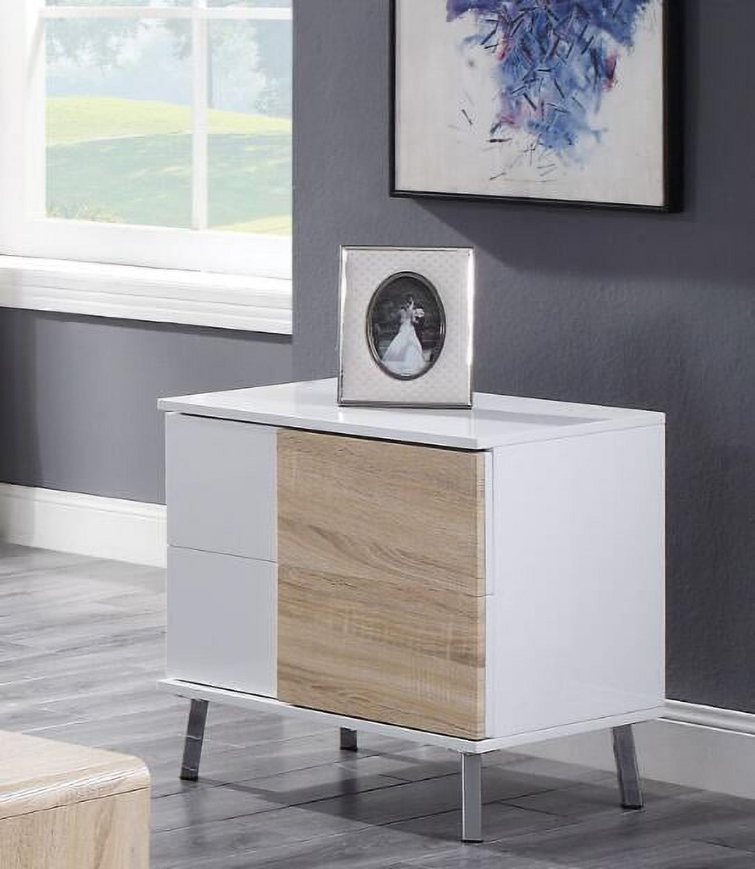 CoSoTower End Table, White High Gloss - Walmart.com