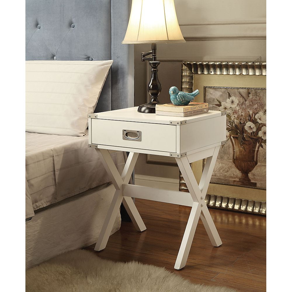 CoSoTower End Table in White 82824 - Walmart.com