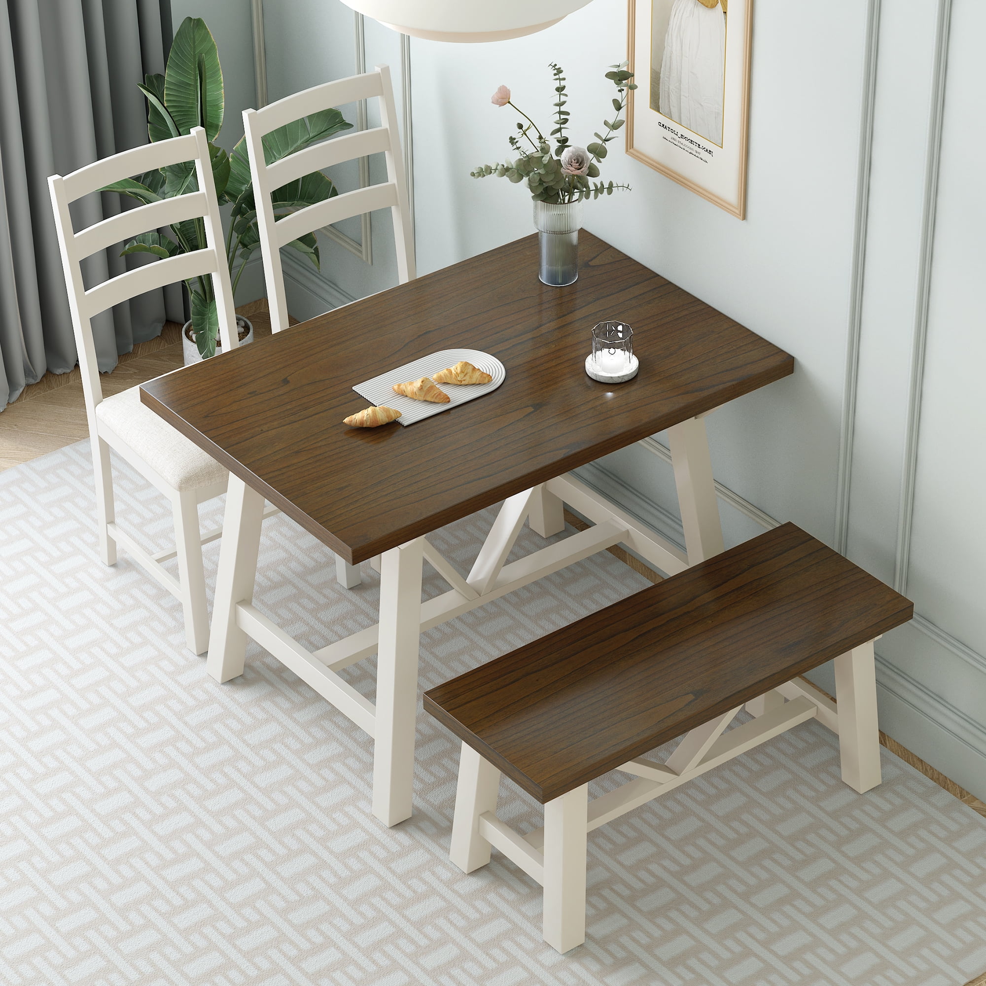 Small farmhouse kitchen table with bench store