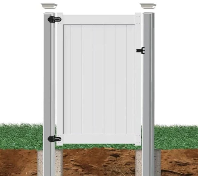 CoSoTower Fence Gate 4ft Width Privacy Vinyl White - Walmart.com