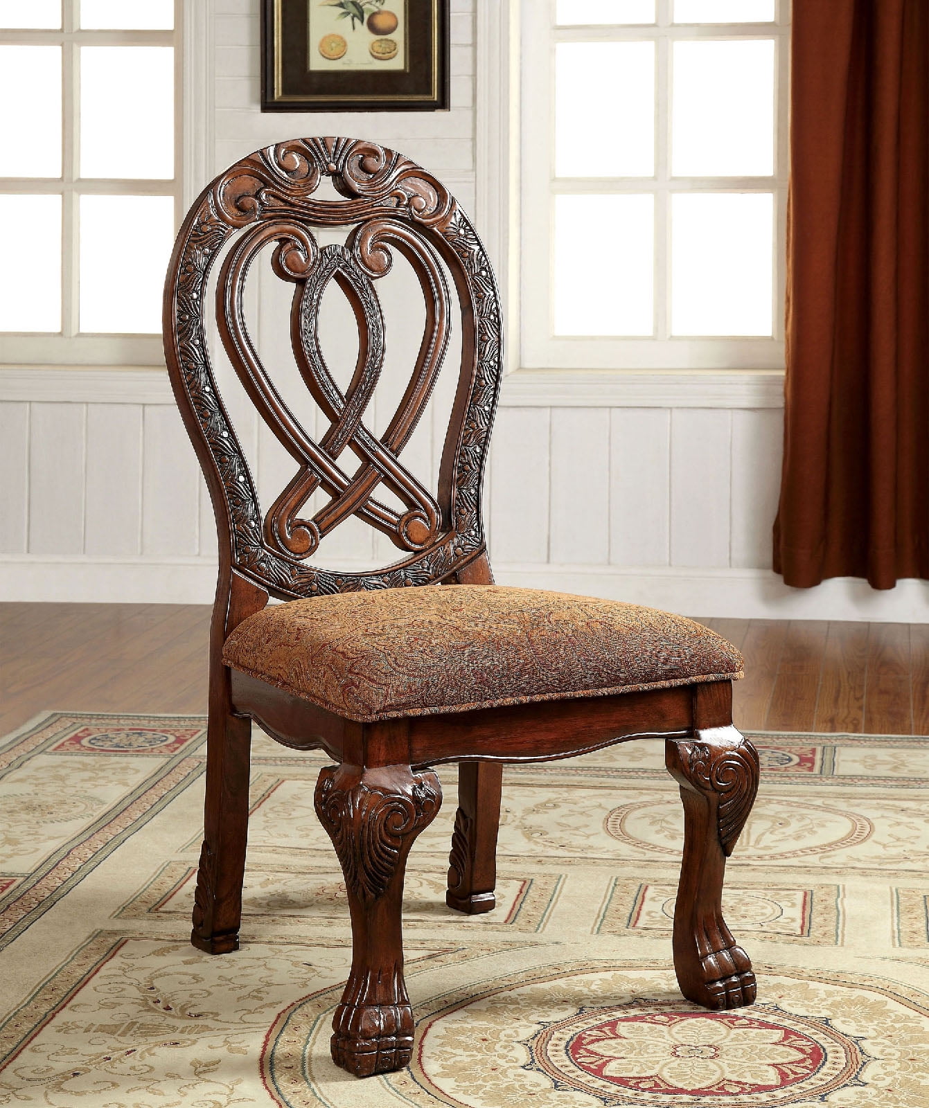 CoSoTower Formal Majestic Traditional Dining Chairs Cherry Solid Wood ...