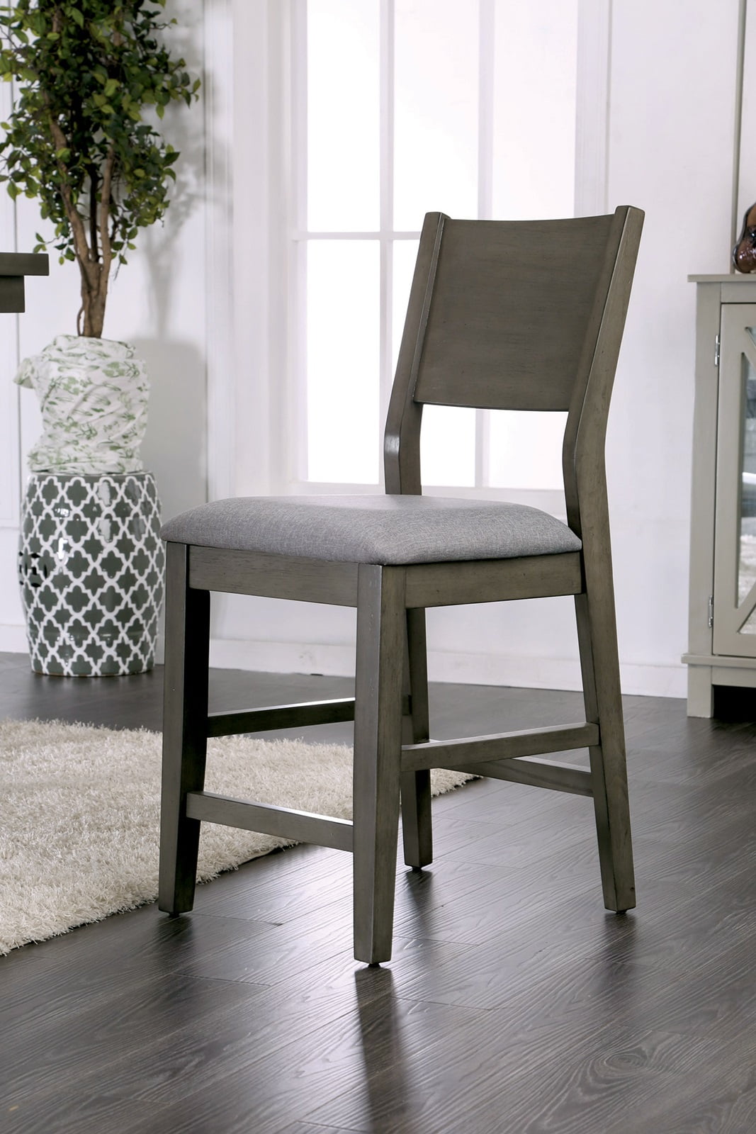 CoSoTower Gray Counter Height Dining Chairs Padded Fabric Seat Set of ...