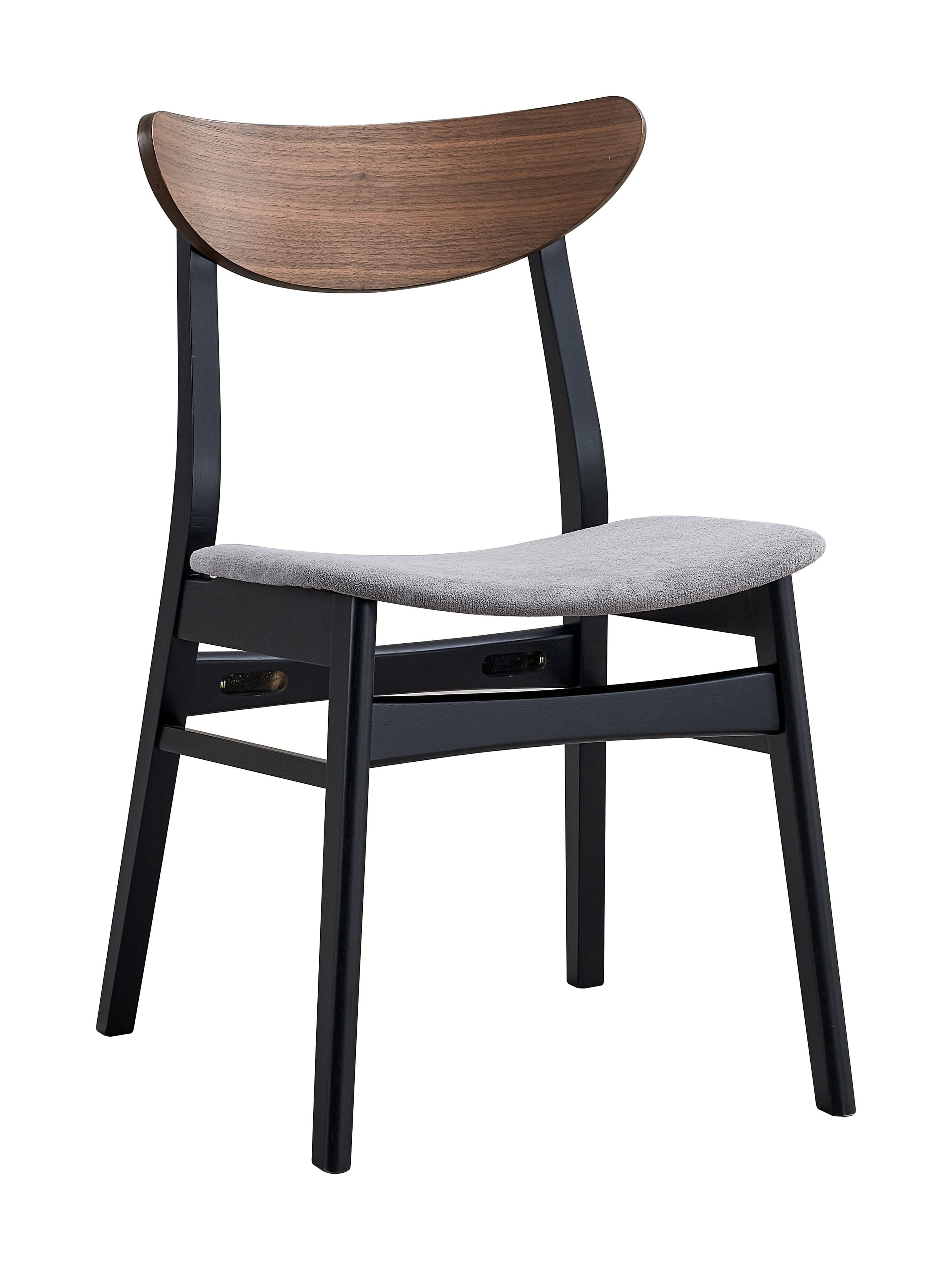 CoSoTower Gray Linen, Walnut & Black Finish Side Chair, Set of 2 ...