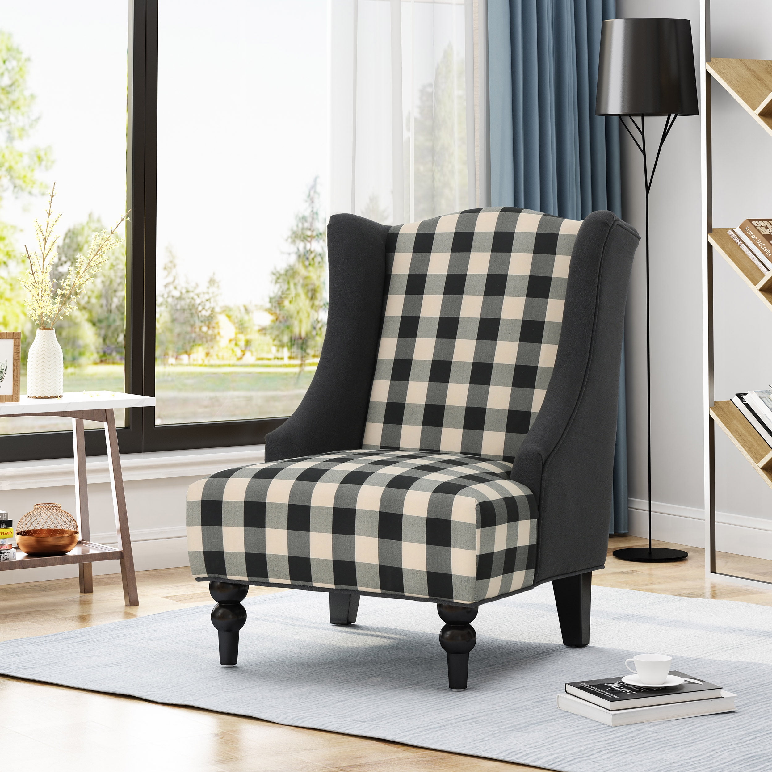 CoSoTower Hi-Back Club Chair, High-Back Fabric Club Chair, Black ...