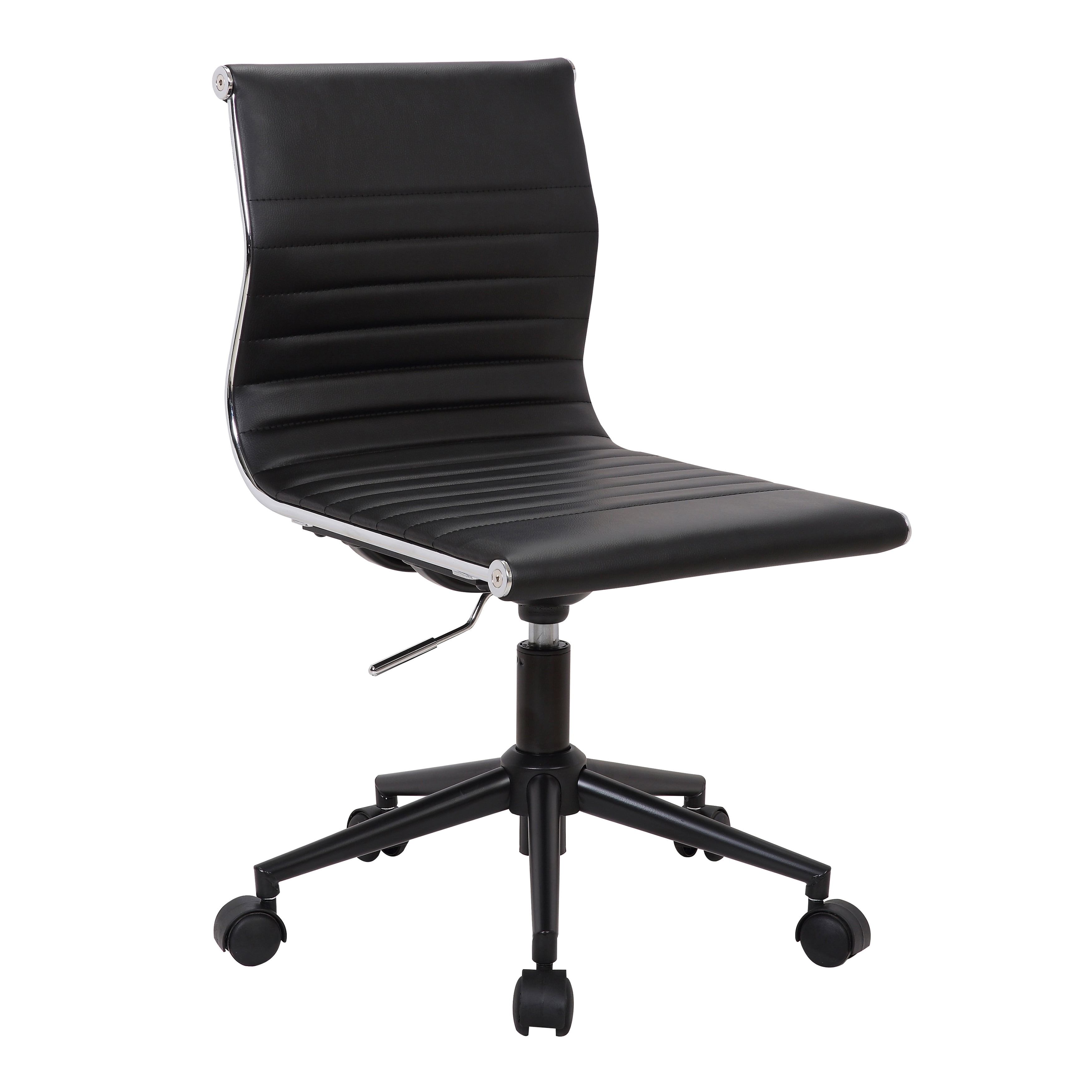 CoSoTower Industrial Task Chair in Black Base and Black Faux Leather by ...
