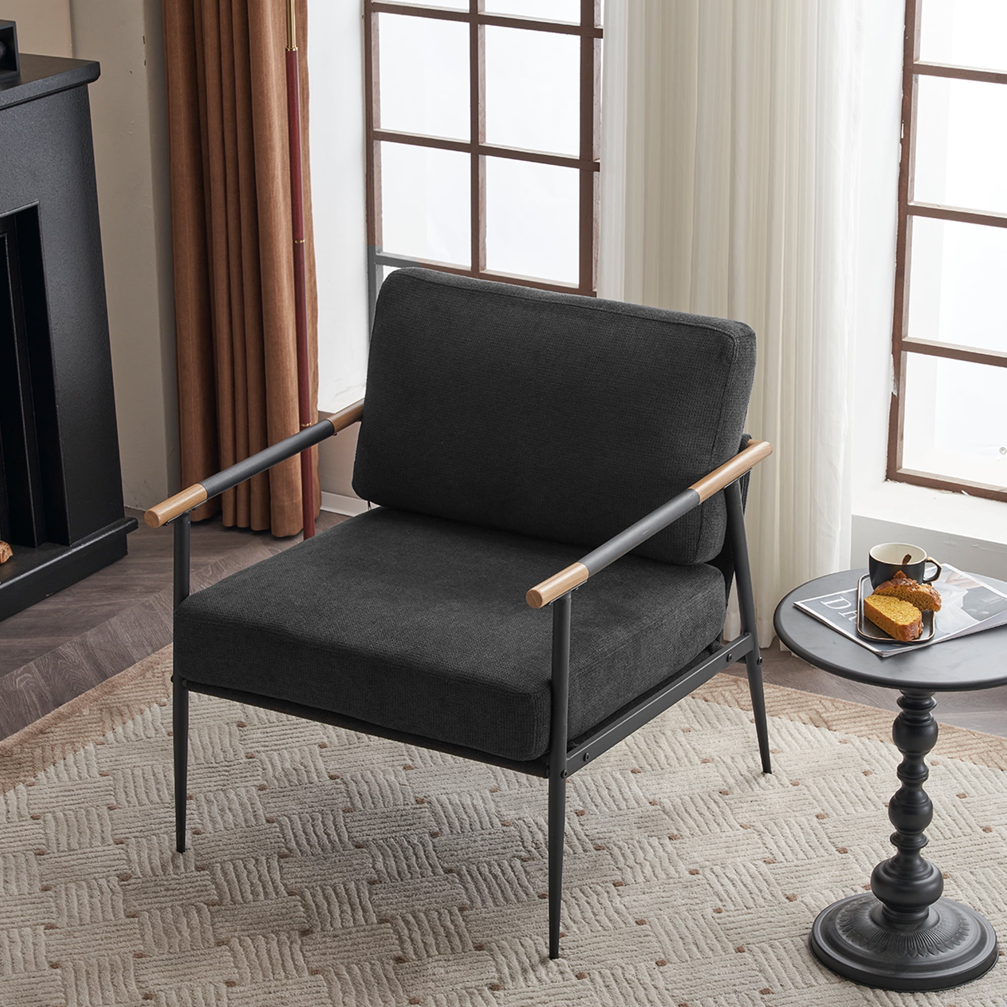 CoSoTower Leisure Lounge Chair Arm Chair with Metal Frame, Upholstered ...
