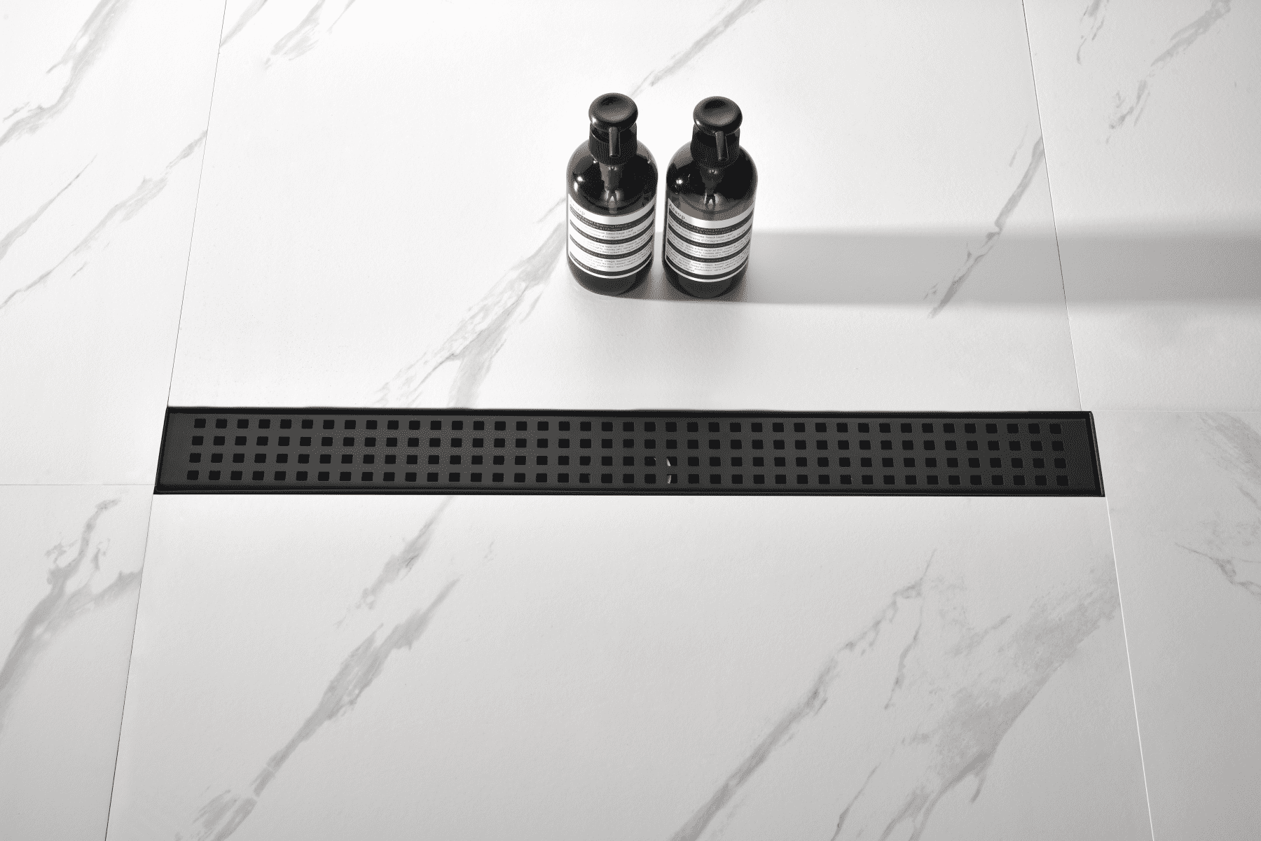 CoSoTower Linear Shower Drain with Removable Quadrato Pattern Grate ...