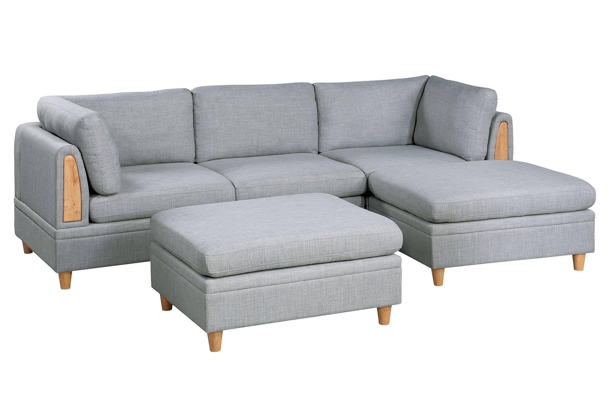 CoSoTower Living Room Furniture 5pc Modular Sofa Set Light Grey Dorris ...