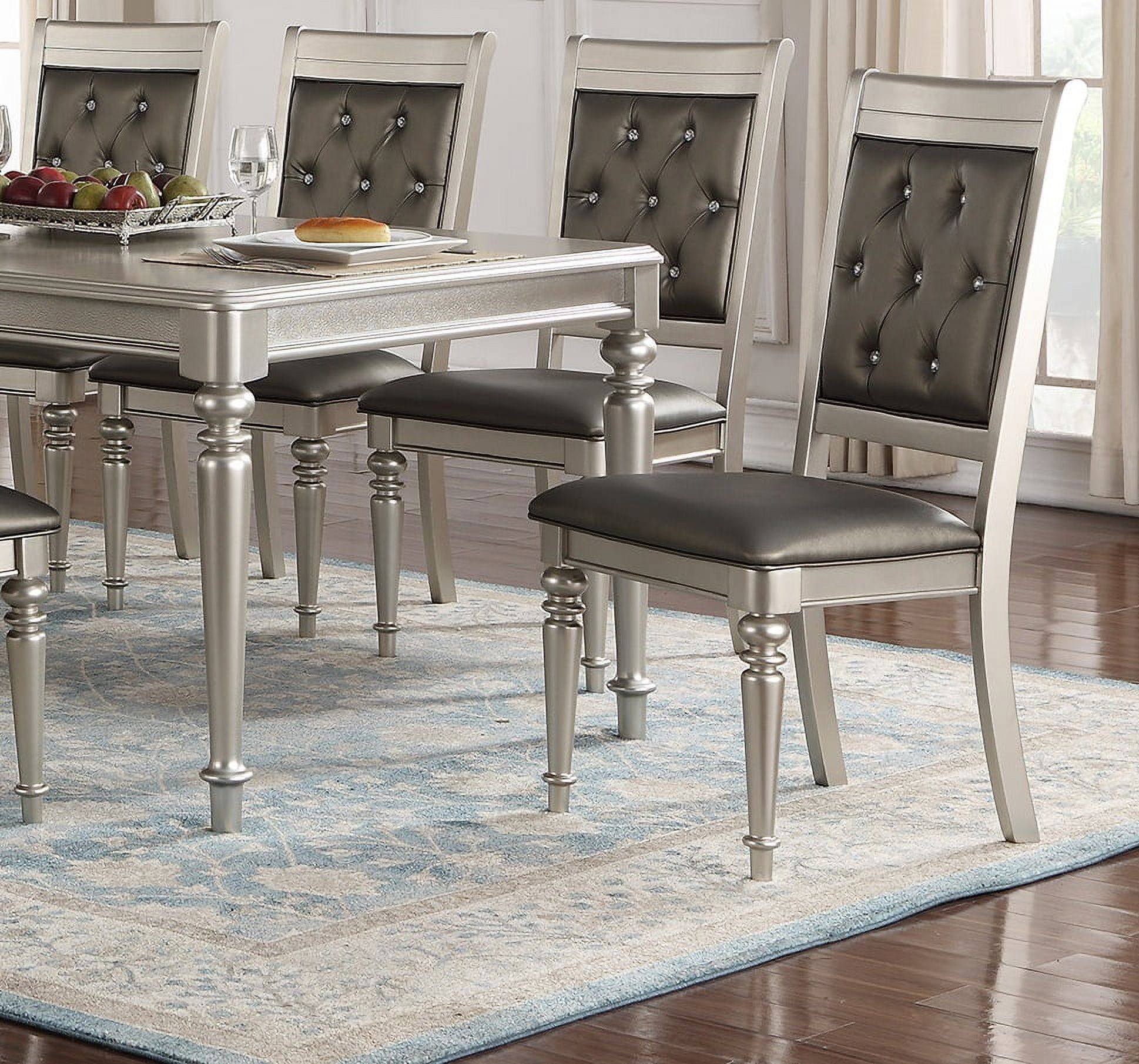CoSoTower Luxury Silver Accent Tufted Upholstered Chairs Set of 2 ...