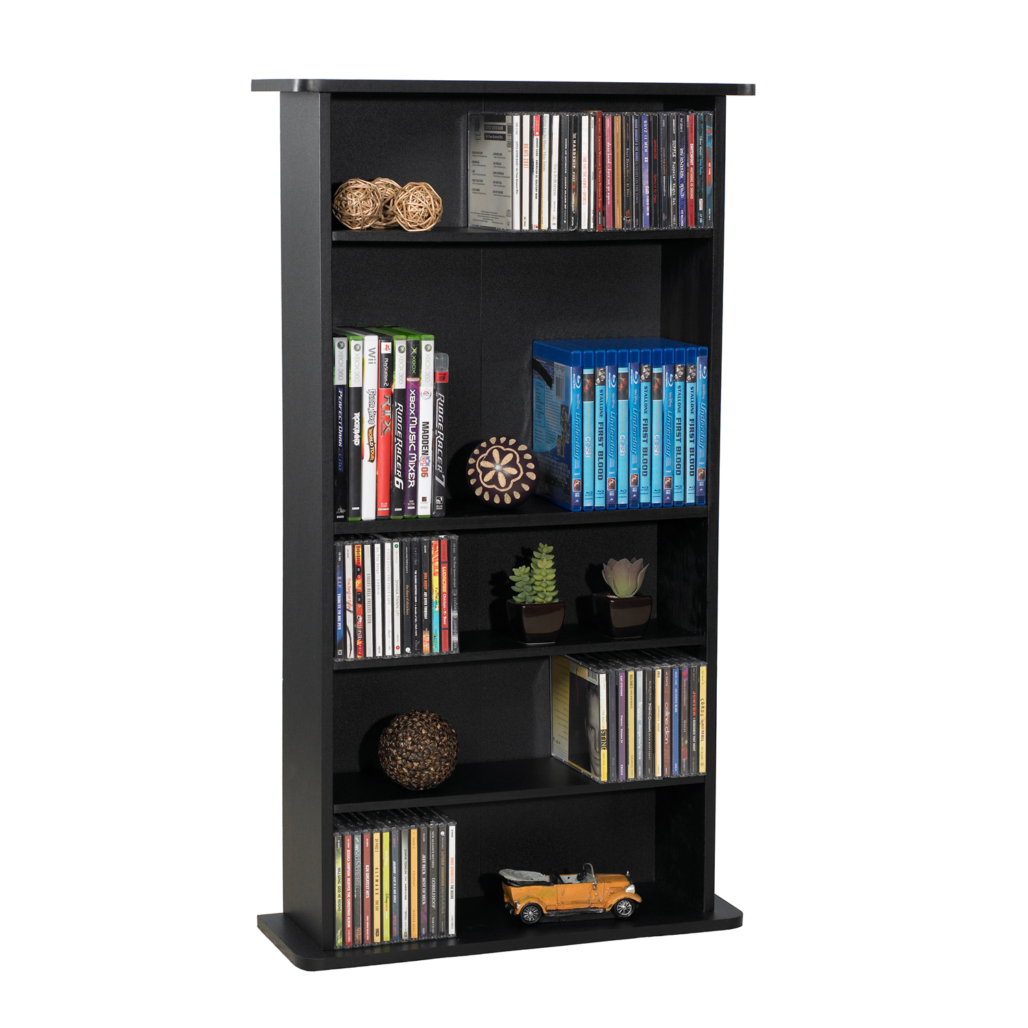 CoSoTower Media Rack 240CD/108DVD Storage Cabinet, Tall Bookcase Display Bookshelf for Home ...