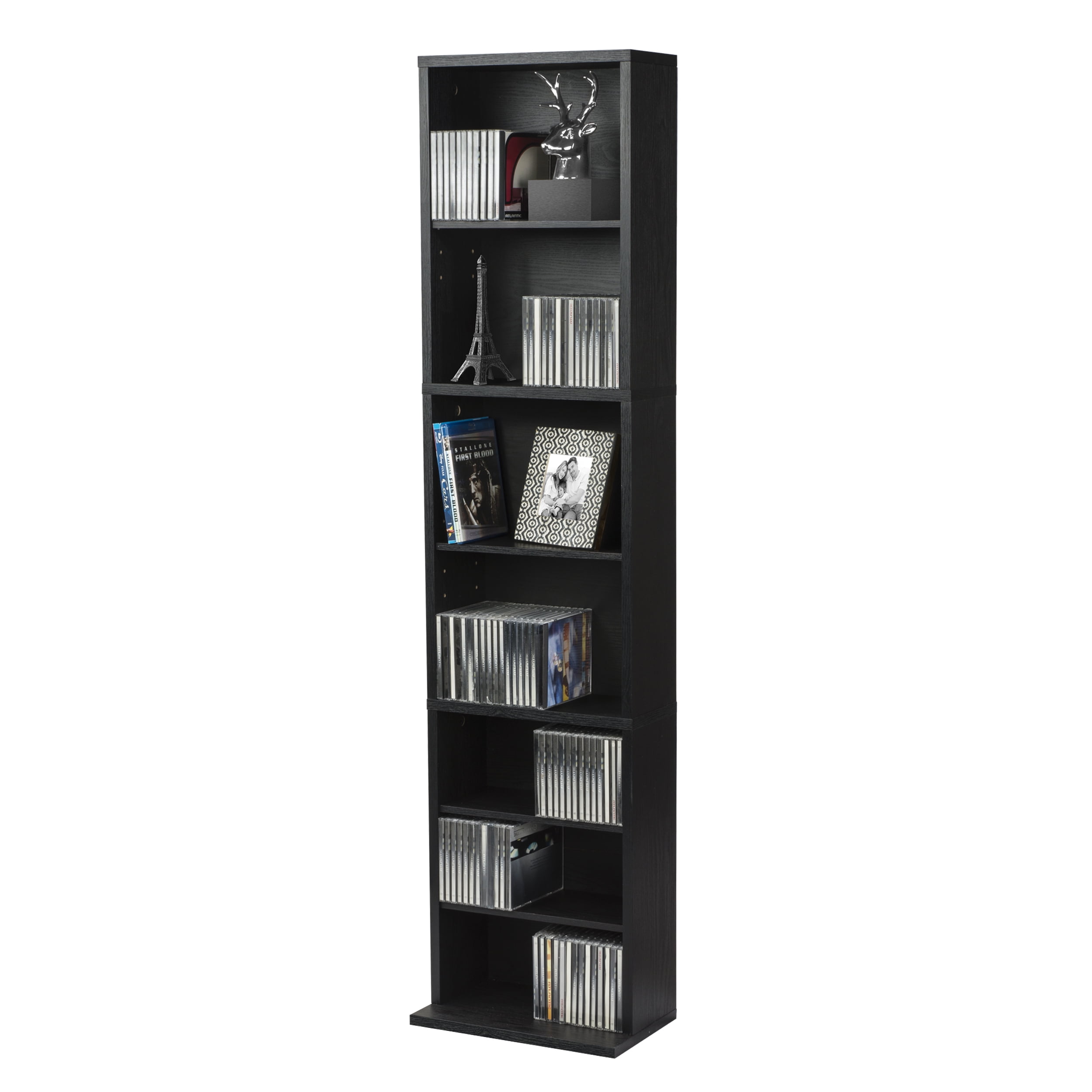 CoSoTower Media Tower Rack, CD DVD Slim Storage Cabinet with Adjustable ...