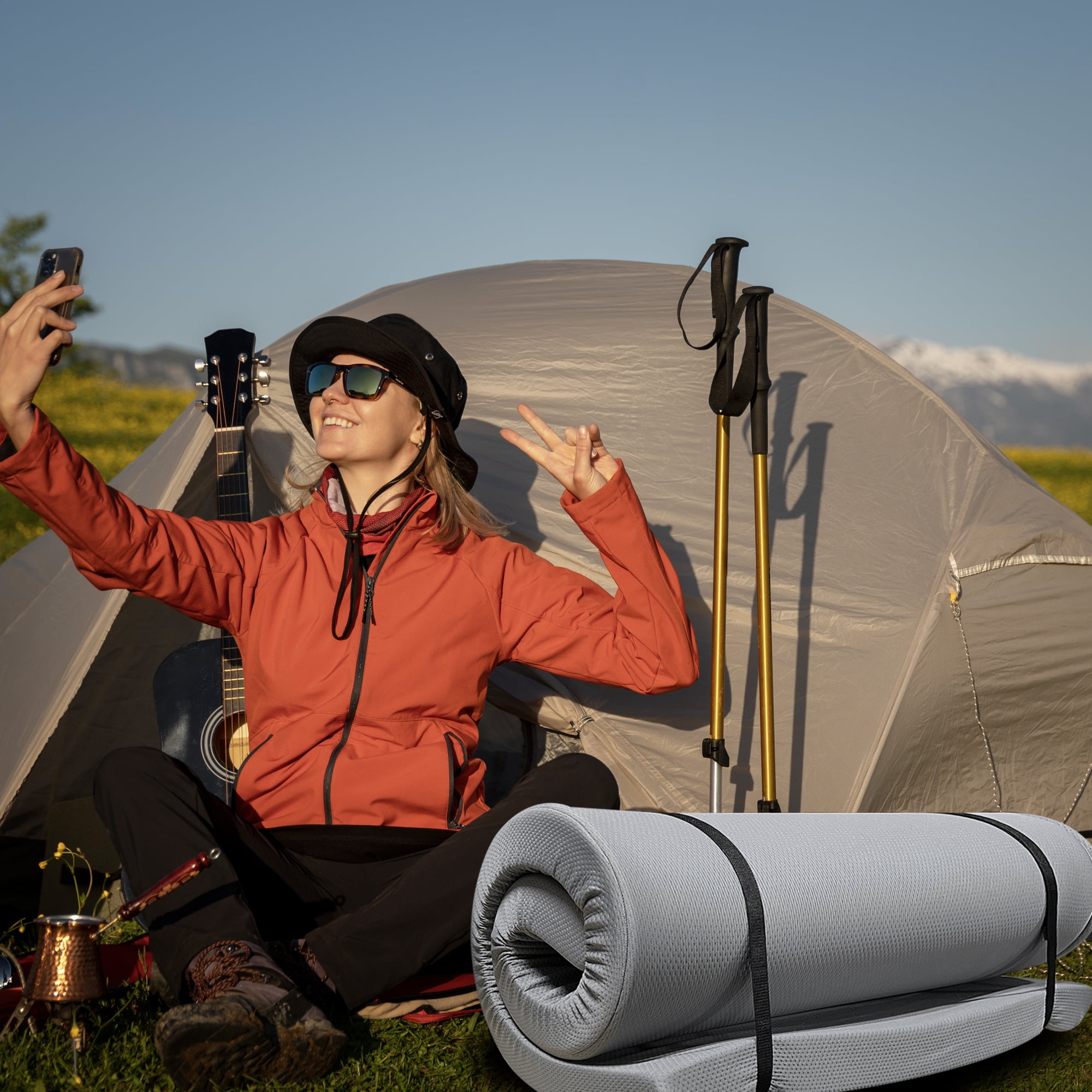 CoSoTower Memory Foam Camping Mattress - 75"X30"X4" Perfect for Outdoor ...