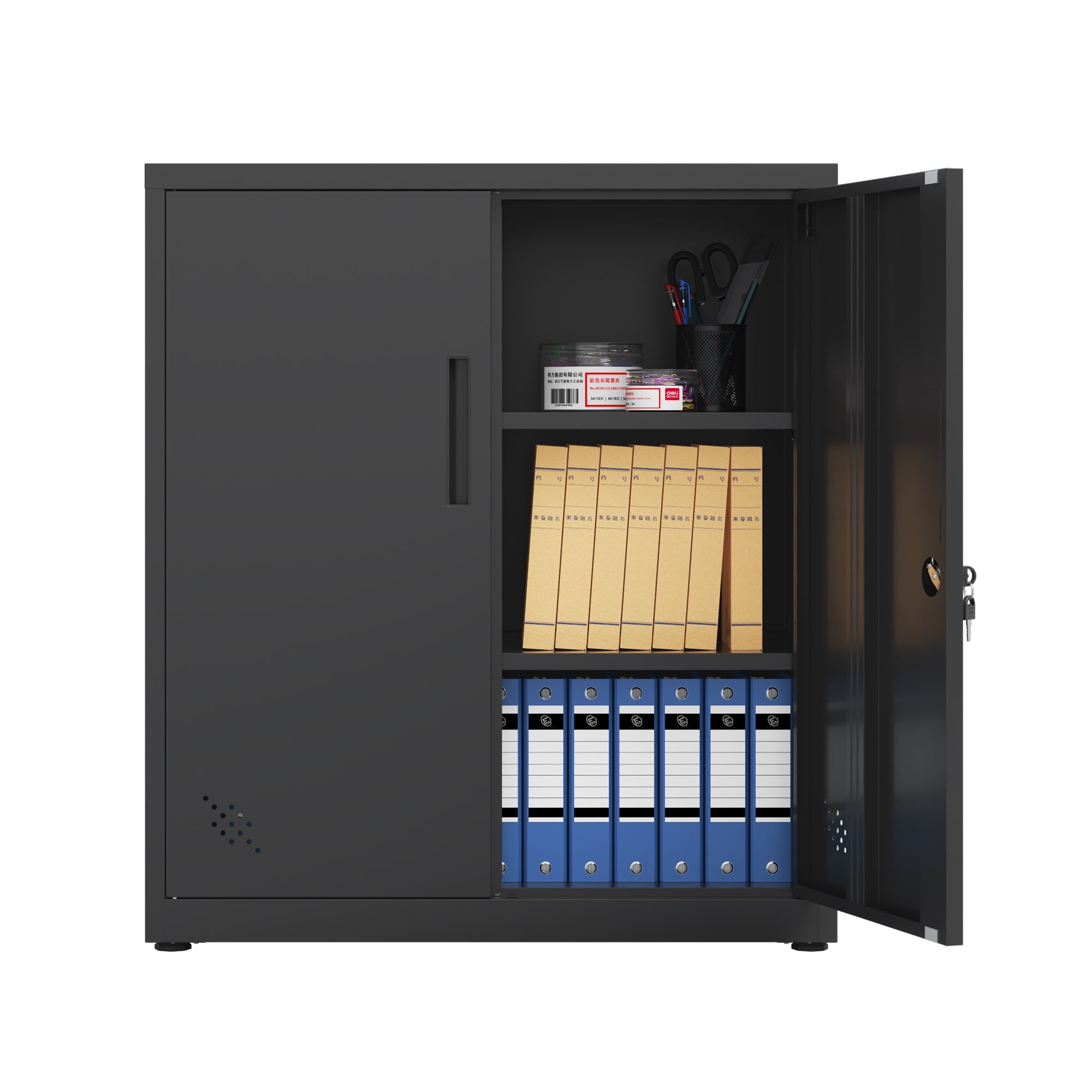 CoSoTower Metal Storage Cabinet with 2 Doors and 2 Adjustable Shelves ...