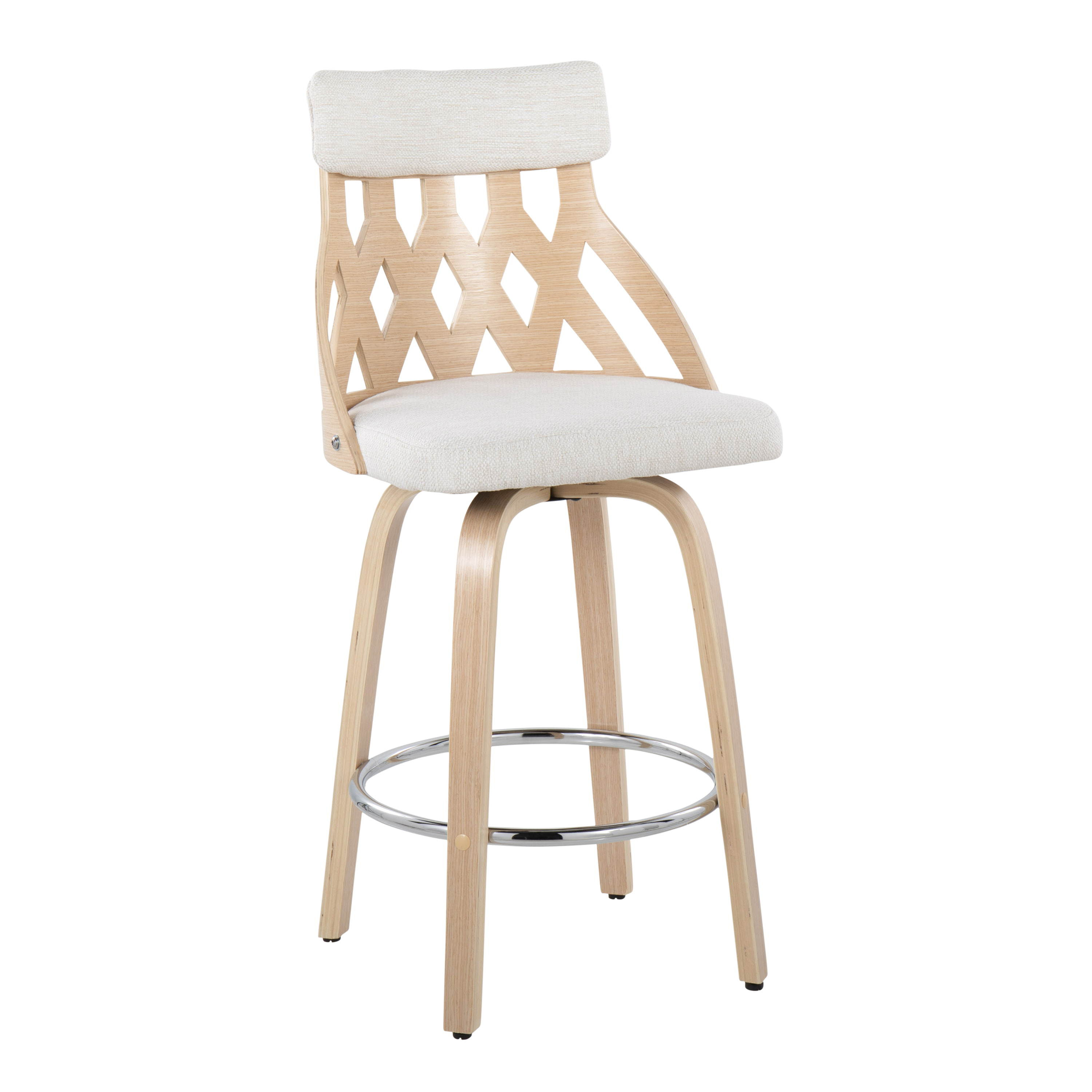 CoSoTower Mid-Century Modern 26" Counter Stool in Natural Wood and ...