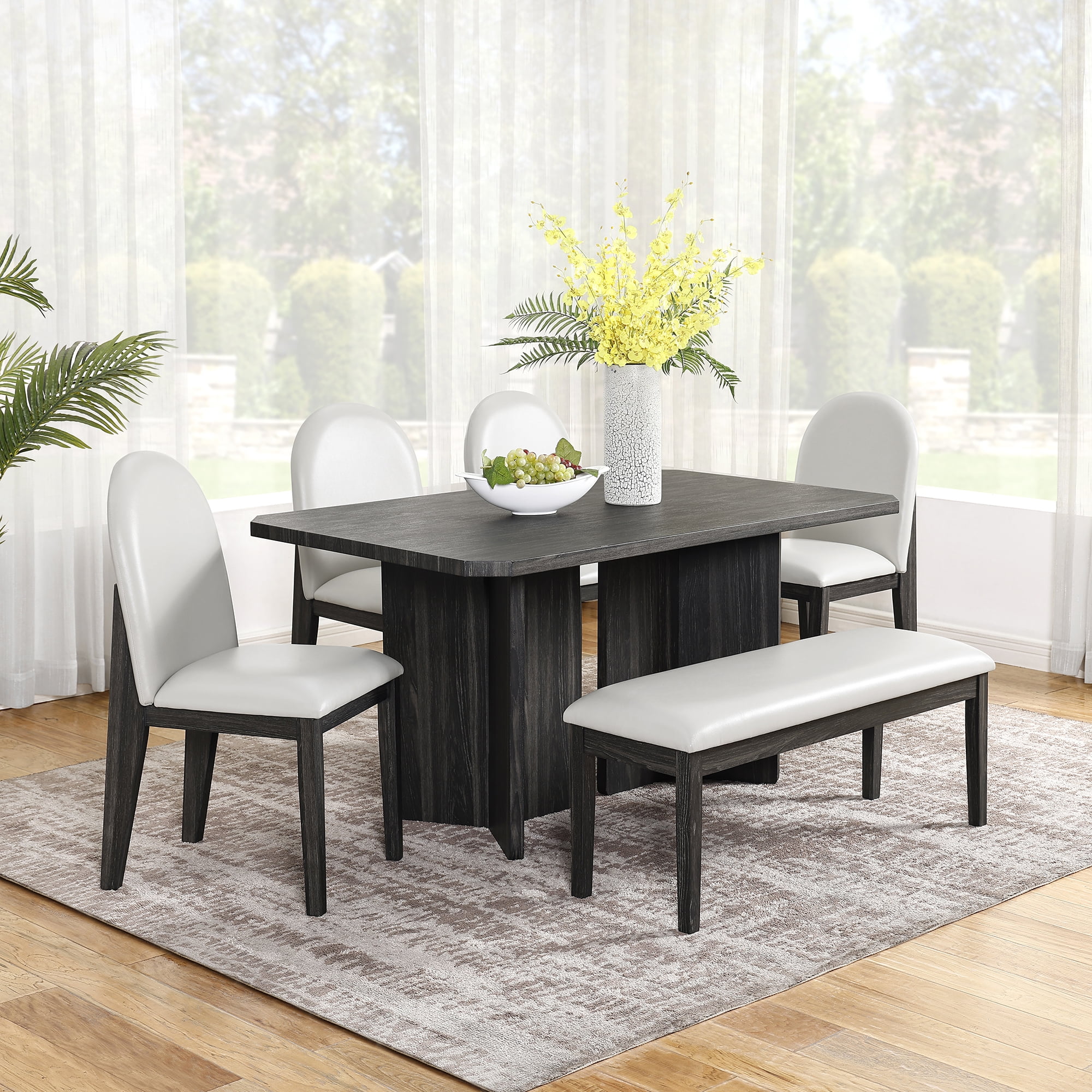 CoSoTower Modern 6 piece dinner set including dining table, dining ...
