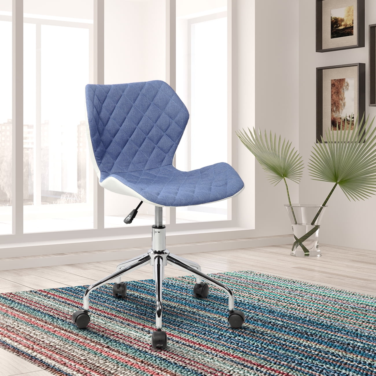 CoSoTower Modern Height Adjustable Office Task Chair, Blue - Walmart.com