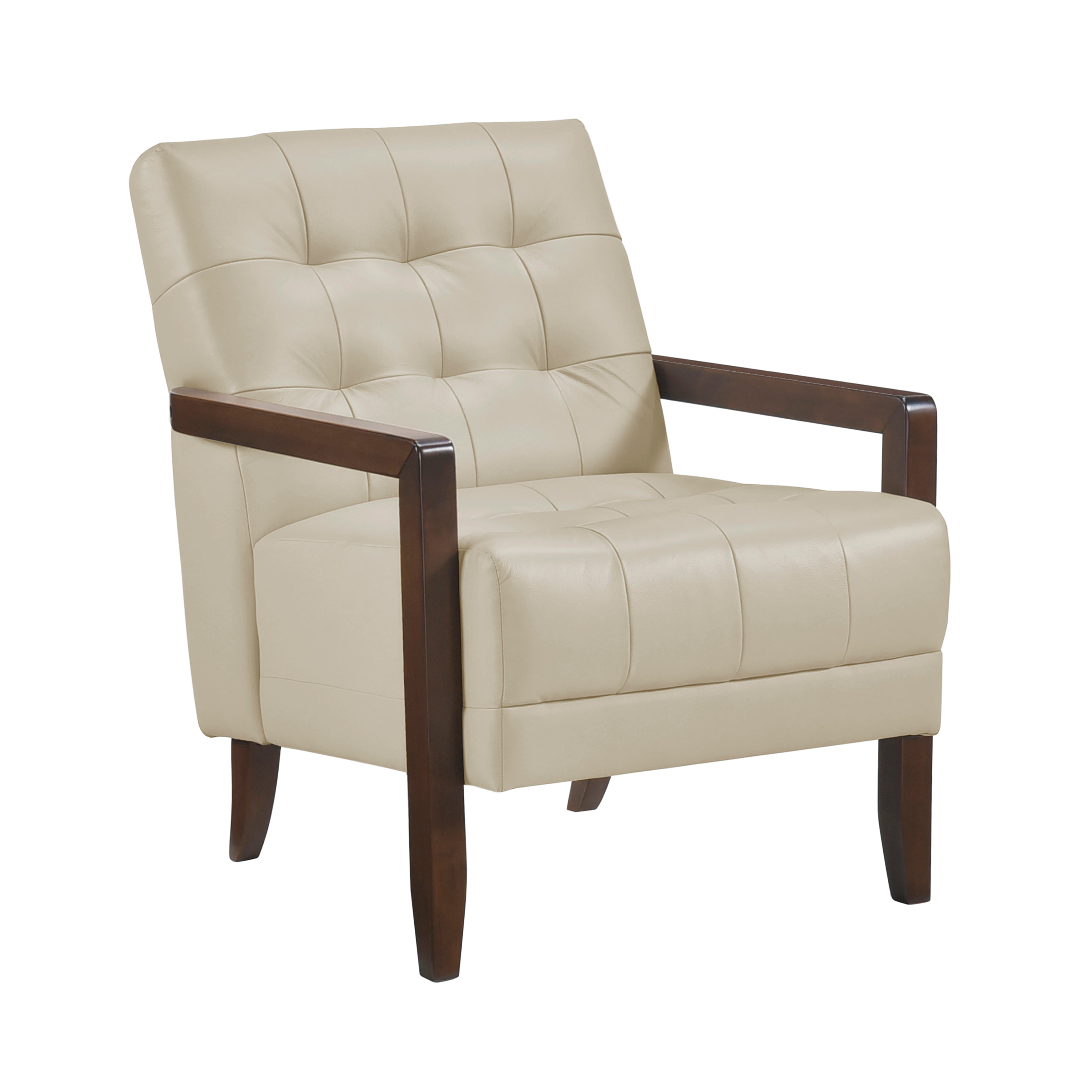 CoSoTower Modern Style Accent Chair Beige Leather Upholstered Tufted ...