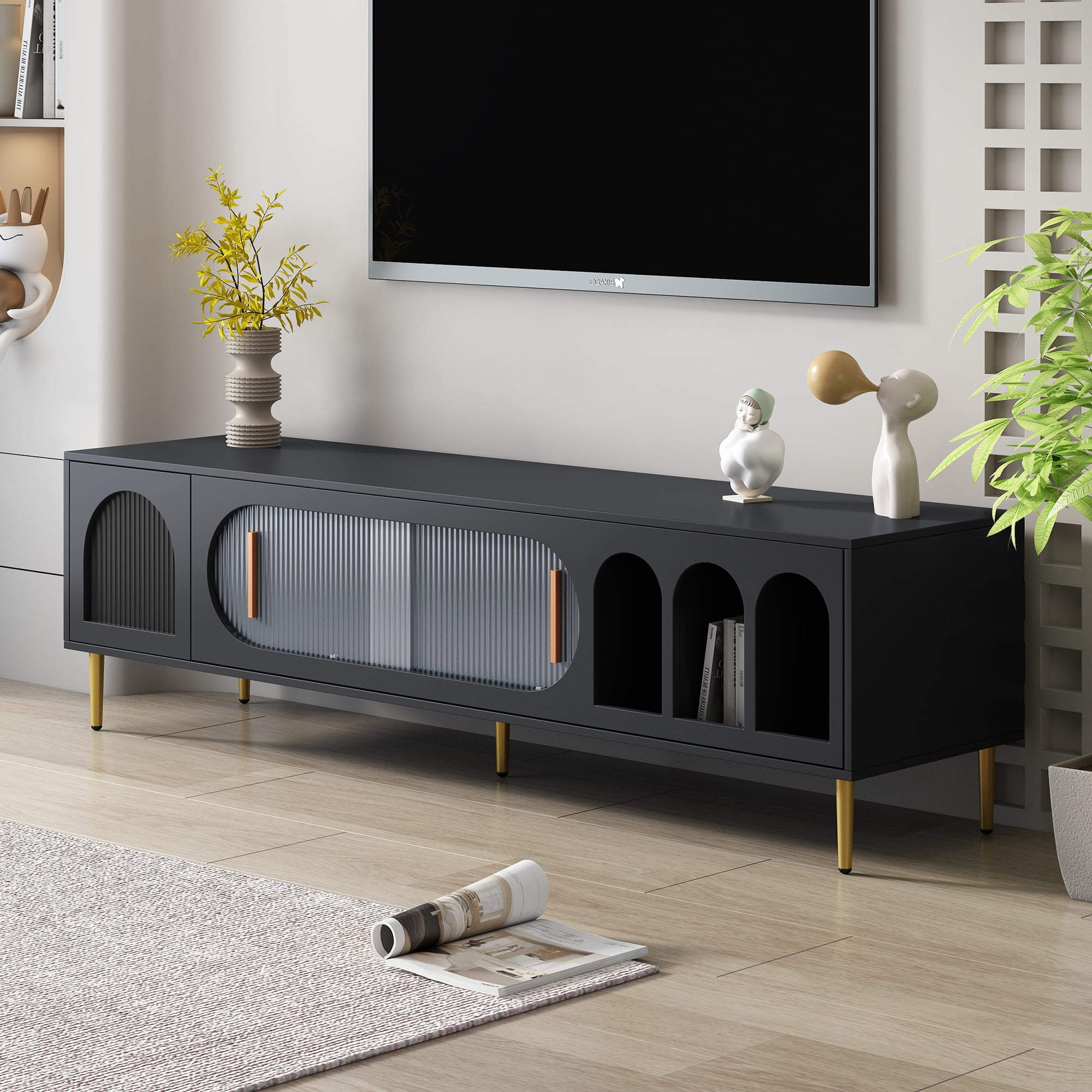 CoSoTower Modern TV Stand for 70+ Inch TV, Entertainment Center TV ...