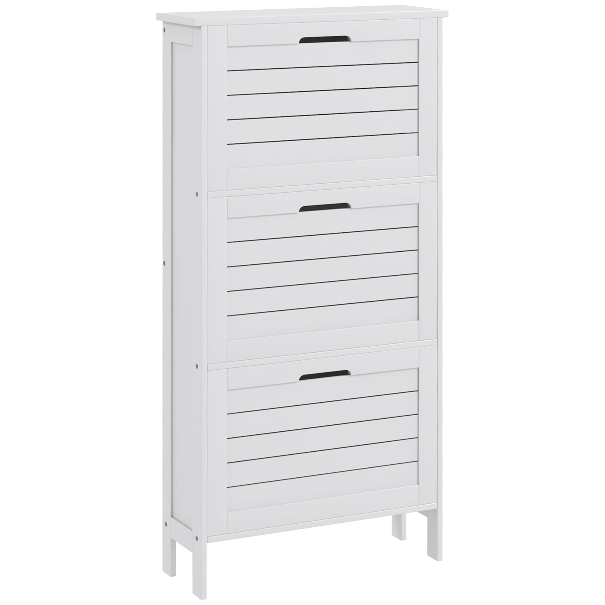 CoSoTower Narrow Shoe Storage Cabinet for Entryway with 3 Flip Drawers ...