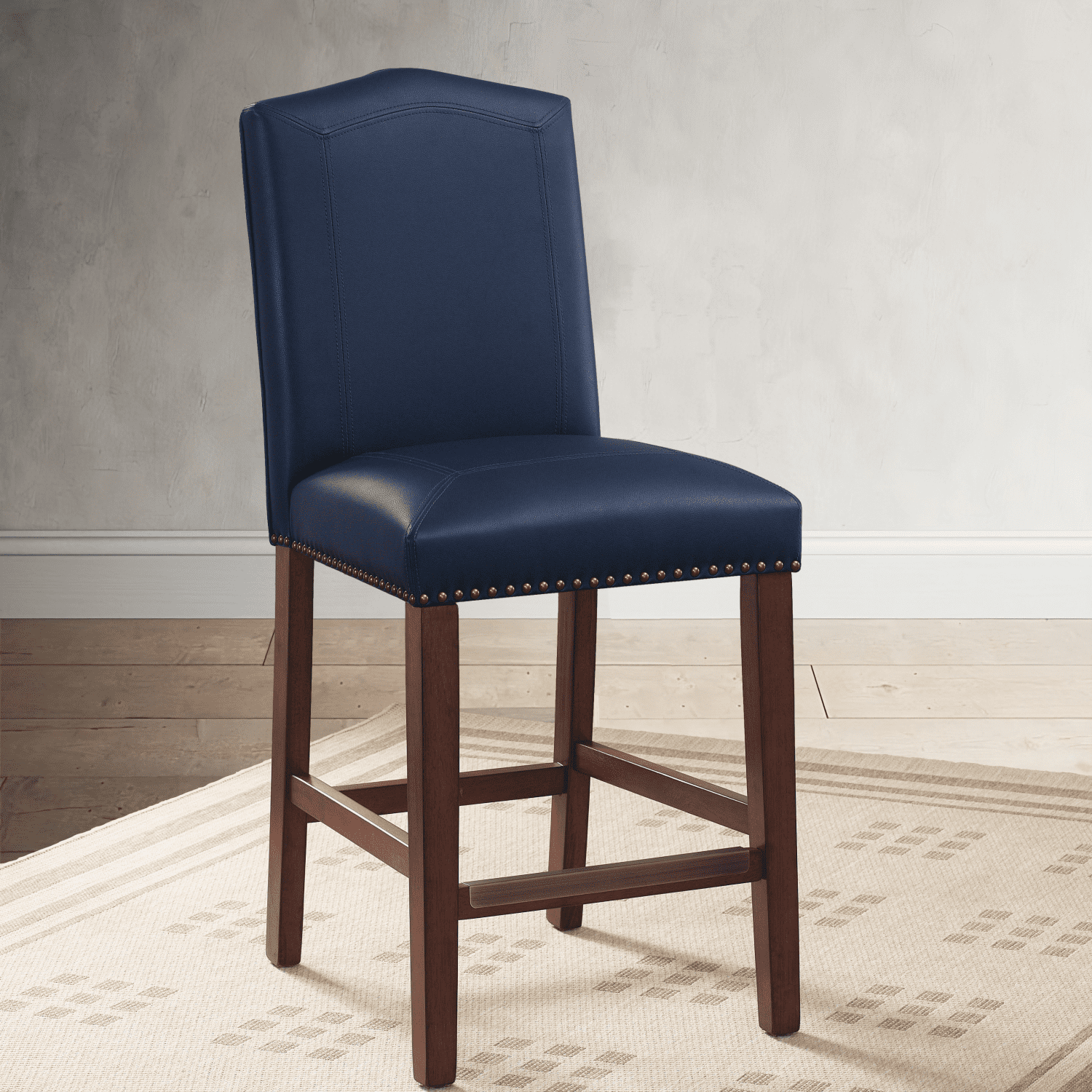 CoSoTower Navy Faux Leather Counter Stool - Walmart.com