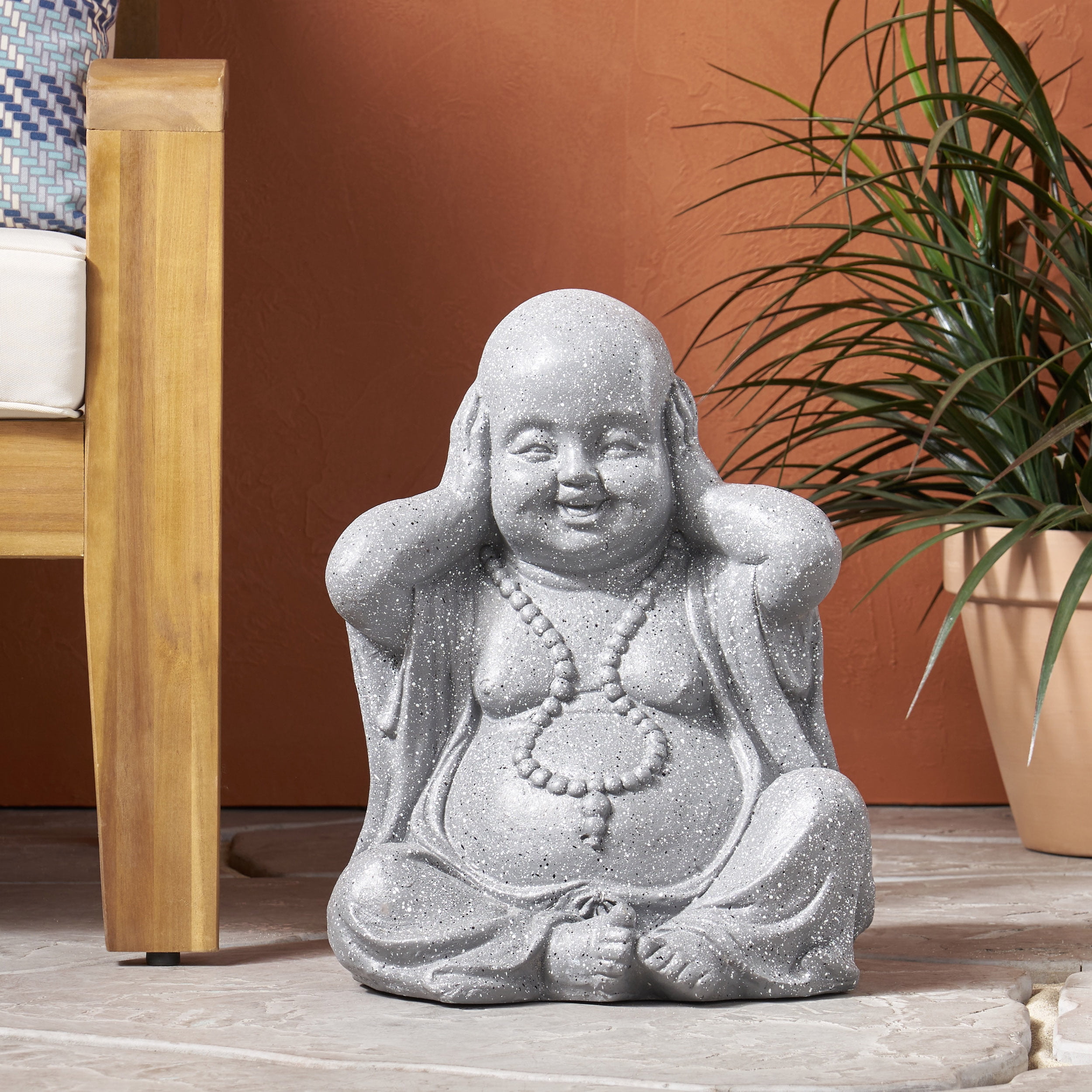CoSoTower Outdoor Monk Statue, Stone Gray - Walmart.com