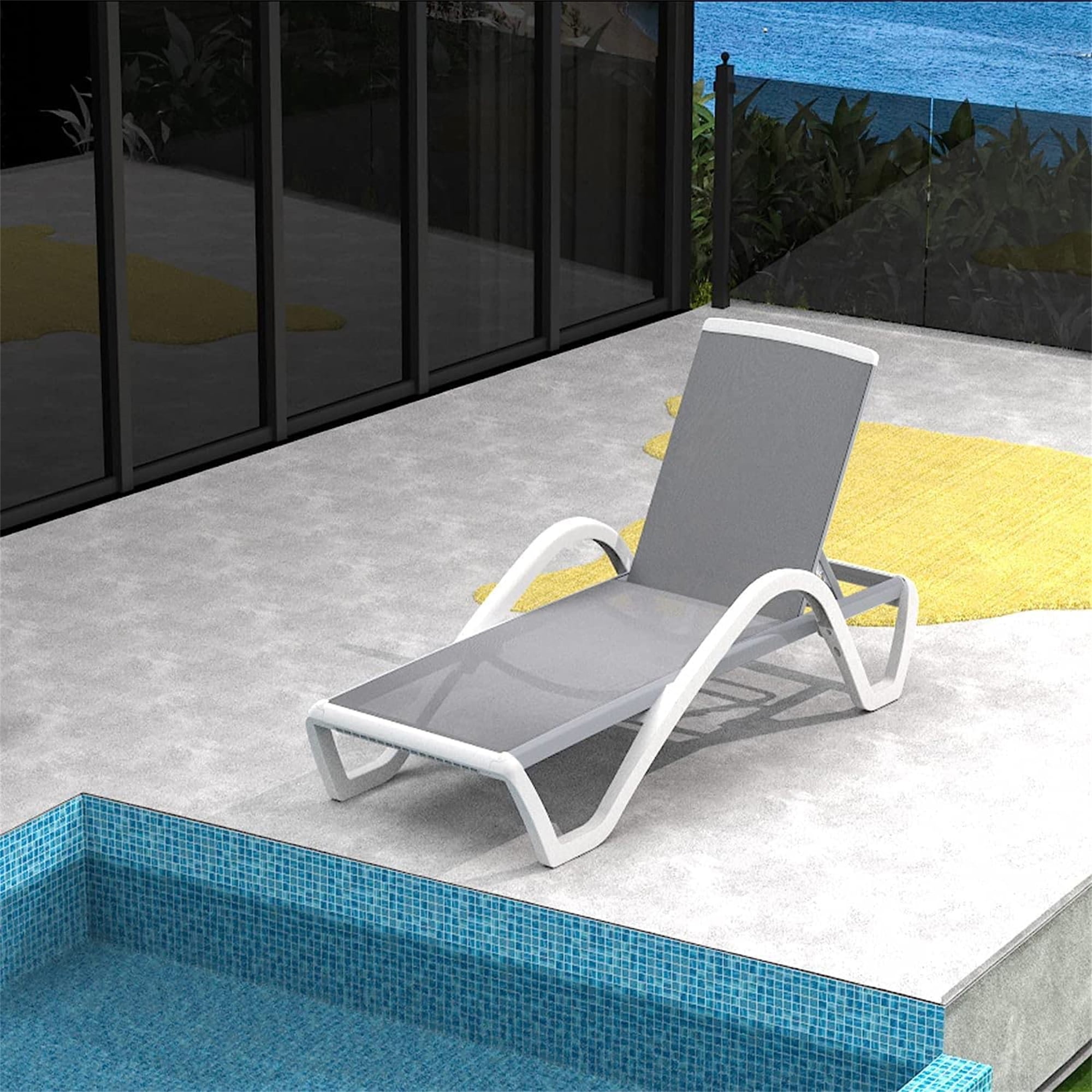 CoSoTower Patio Chaise Lounge Adjustable Aluminum Pool Lounge Chairs ...