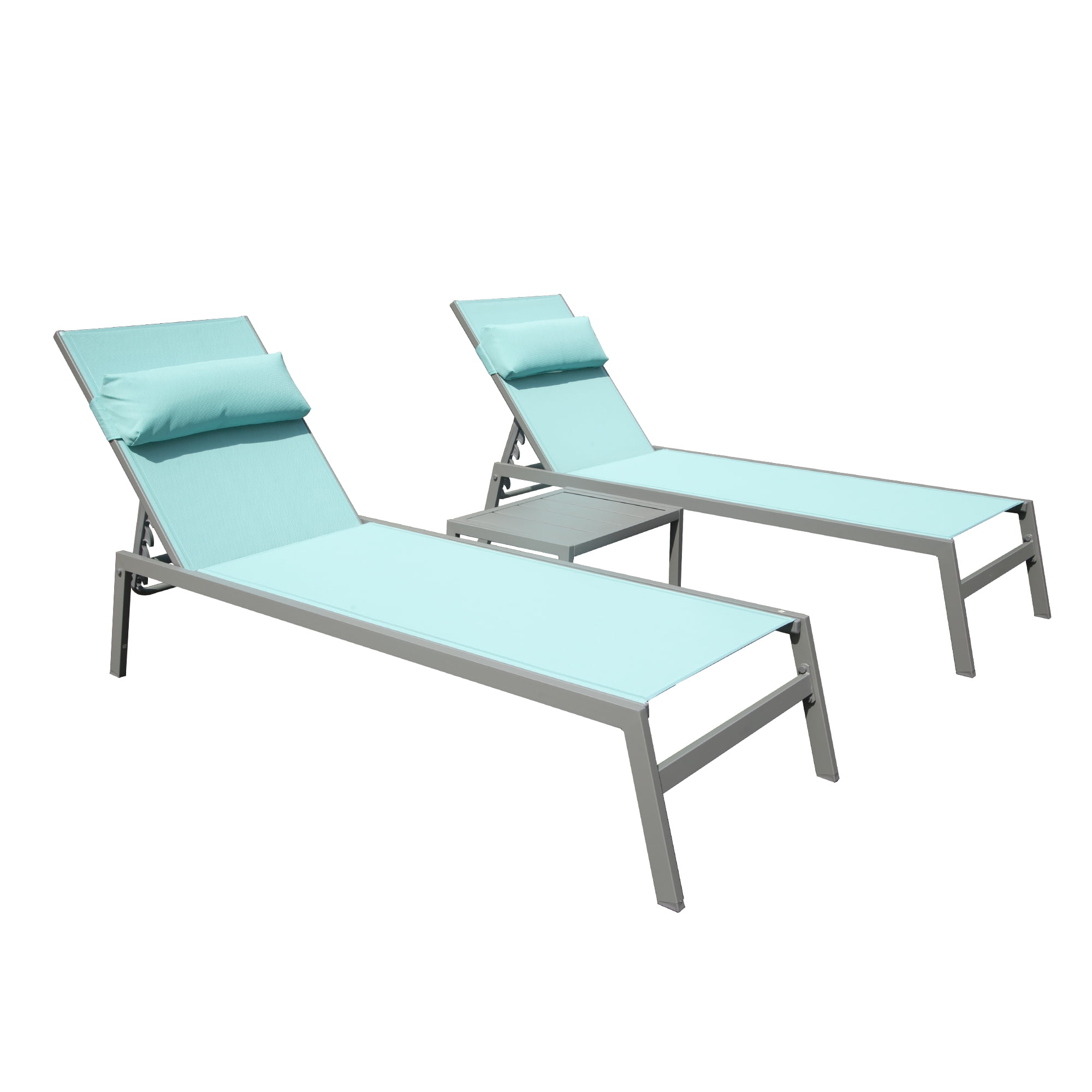 CoSoTower Patio Chaise Lounge Set of 3, Aluminum Pool Lounge Chairs ...