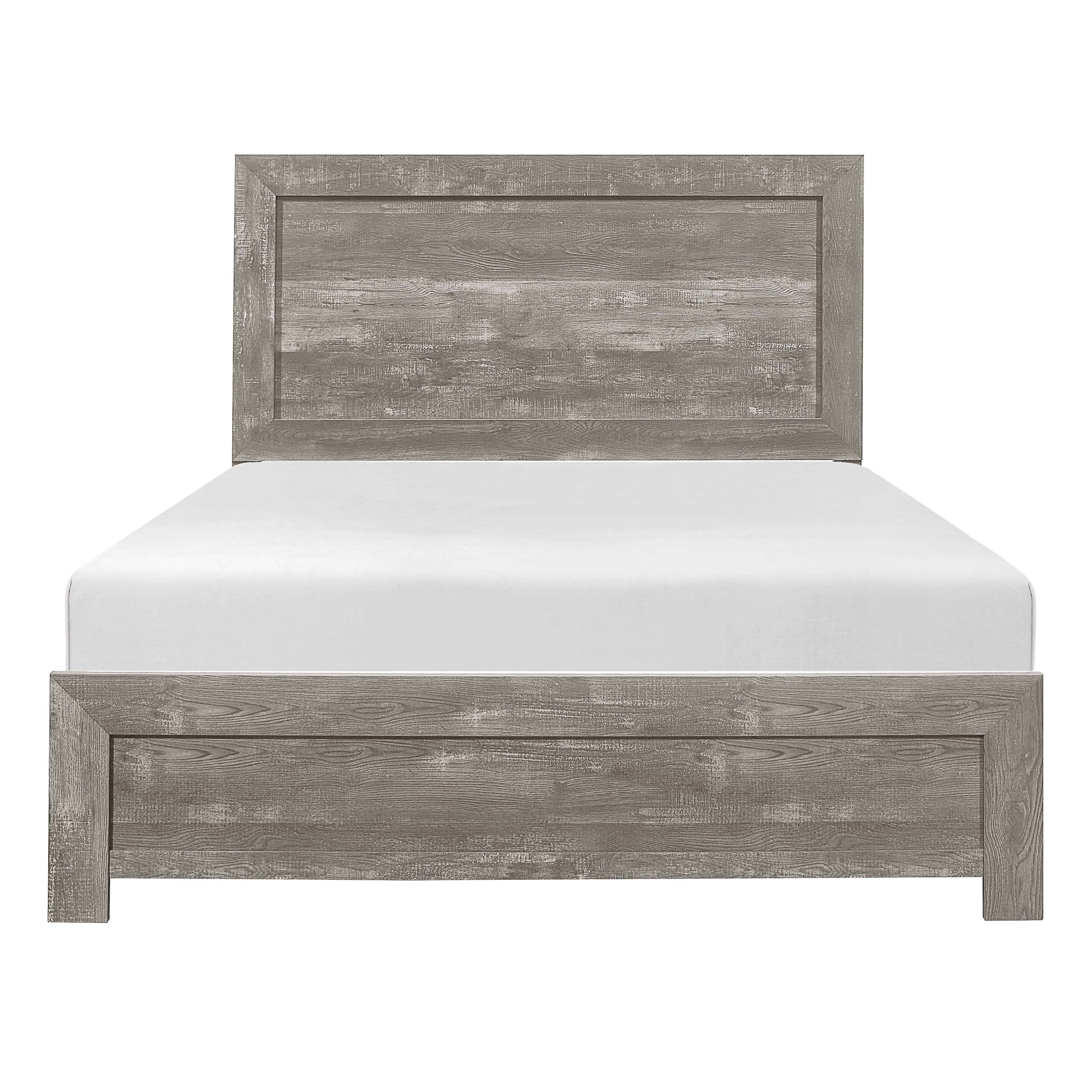 CoSoTower Rustic Gray Finish Full Size Panel Bed Wooden Bedroom ...
